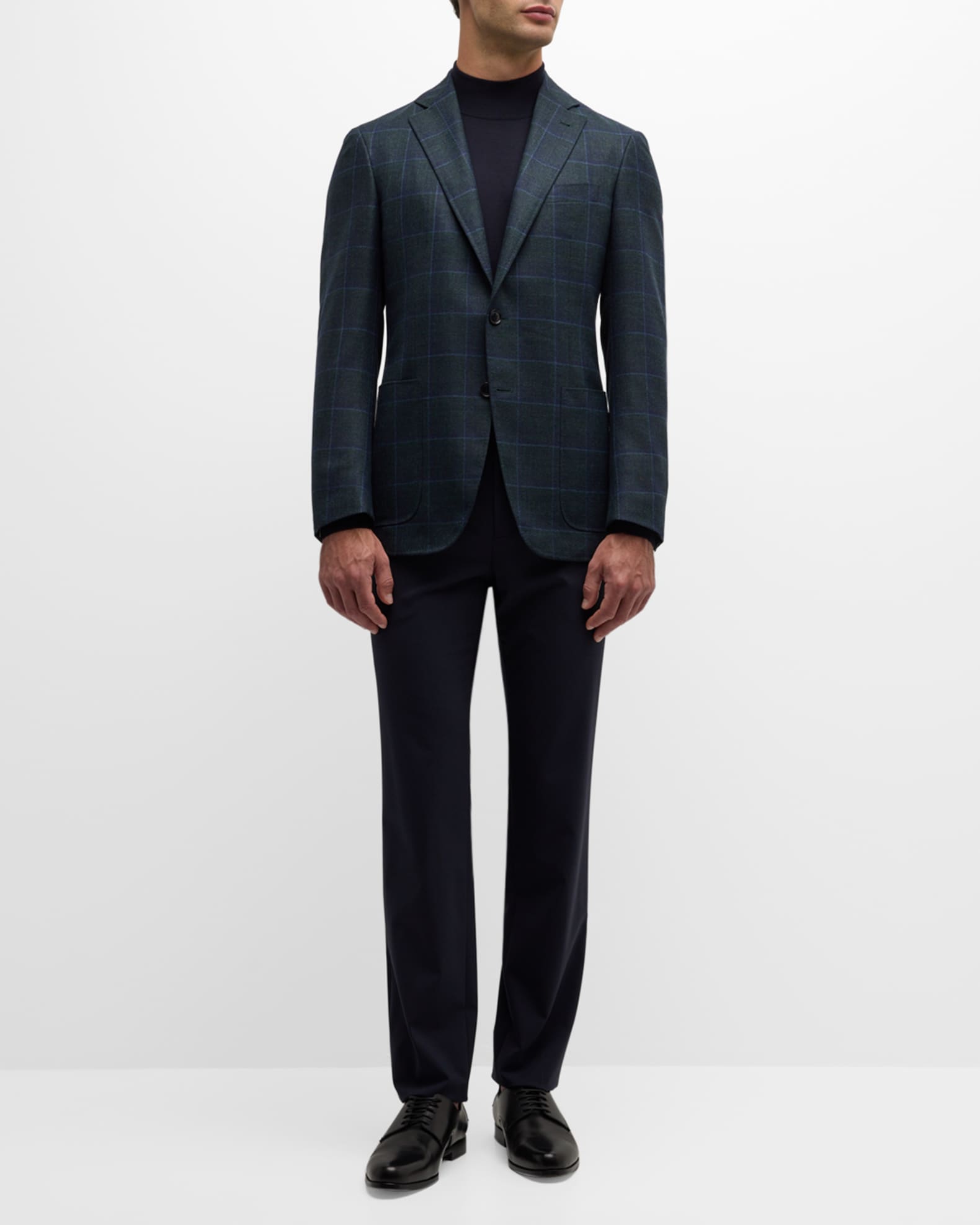 Canali Men's Wool Windowpane Sport Coat | Neiman Marcus