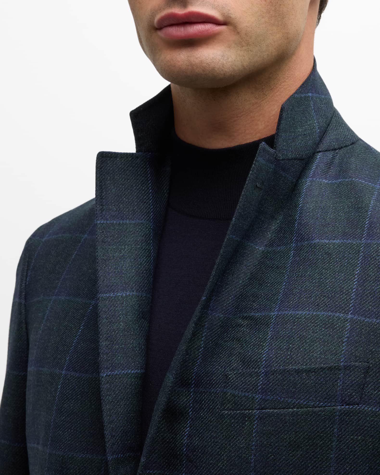 Canali Men's Wool Windowpane Sport Coat | Neiman Marcus