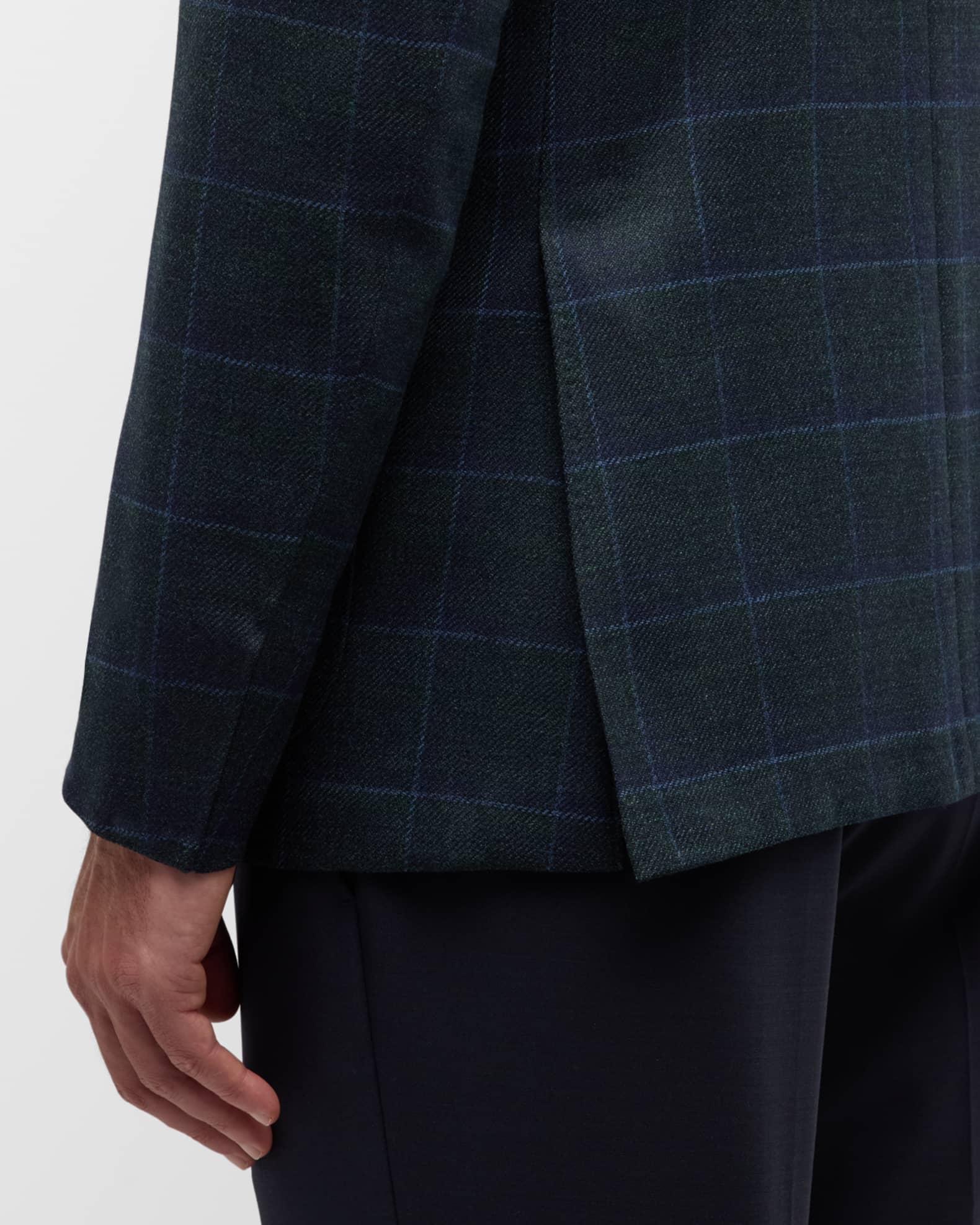Canali Men's Wool Windowpane Sport Coat | Neiman Marcus