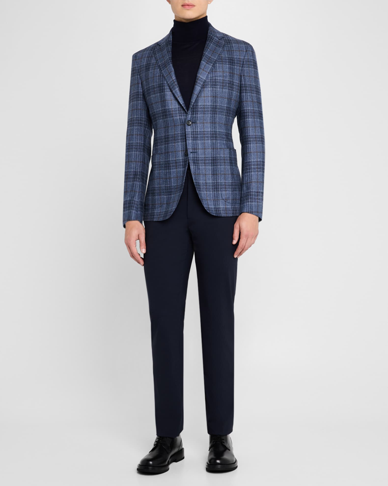 Canali Men's Wool-Silk Check Sport Coat | Neiman Marcus