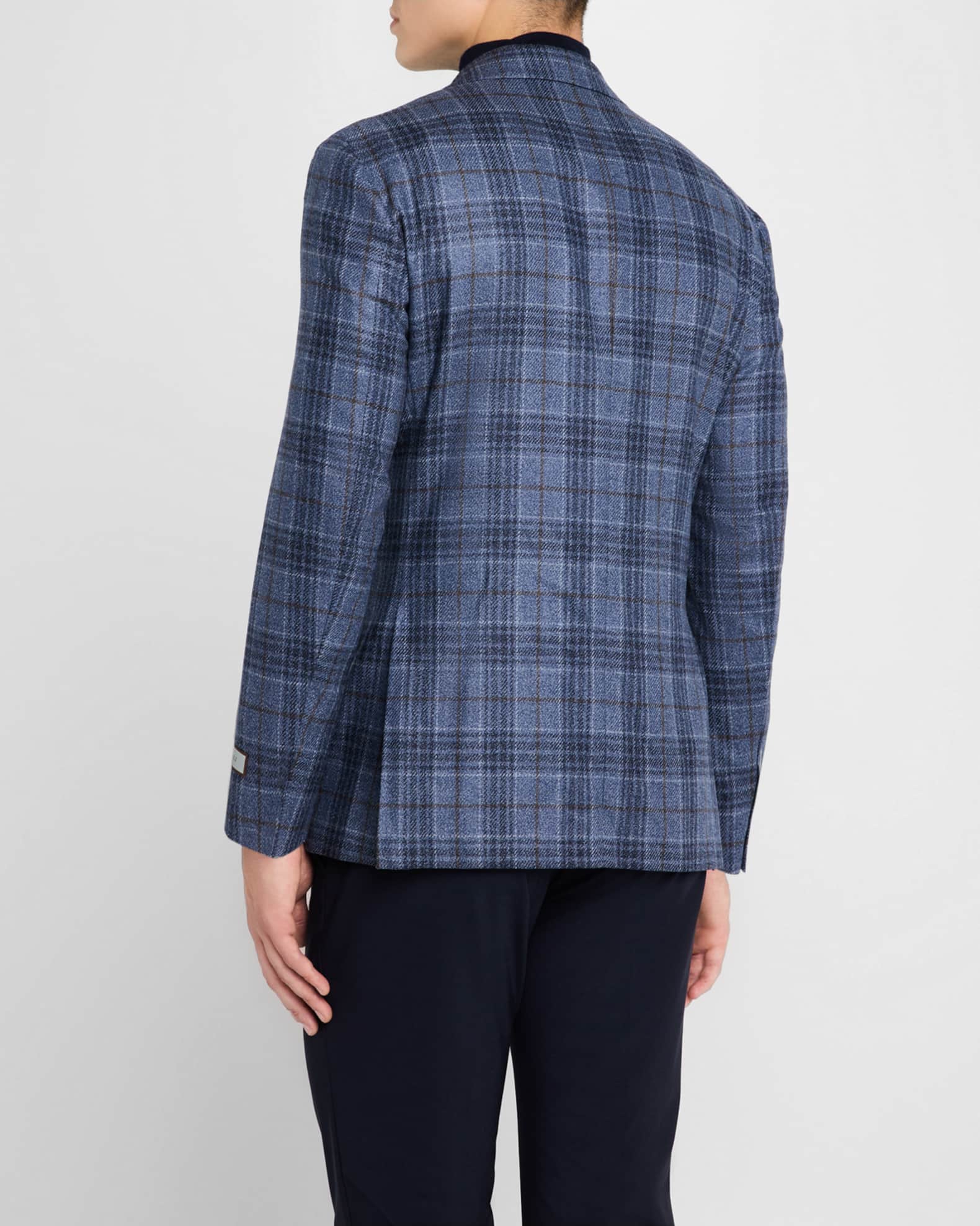 Canali Men's Wool-Silk Check Sport Coat | Neiman Marcus