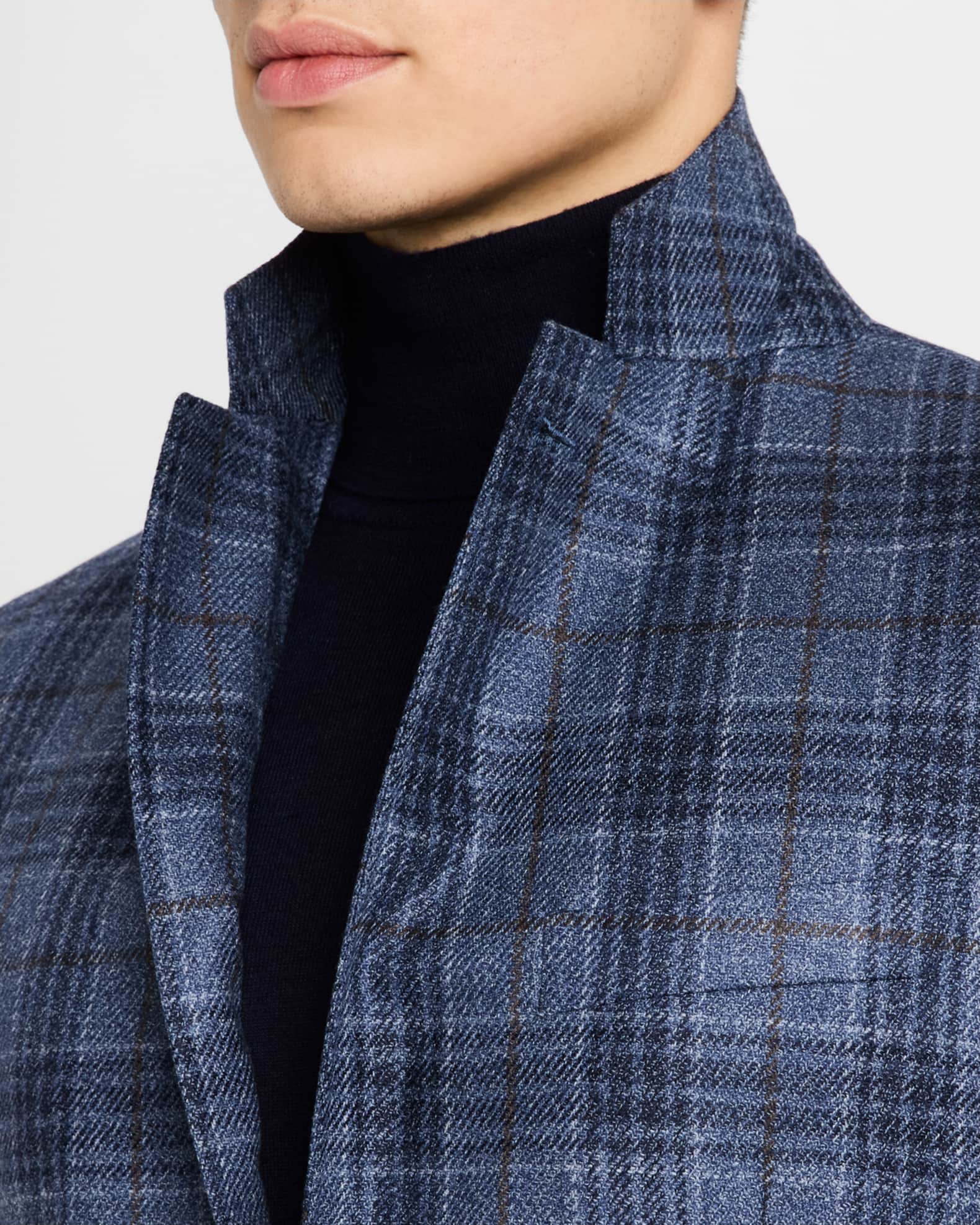 Canali Men's Wool-Silk Check Sport Coat | Neiman Marcus