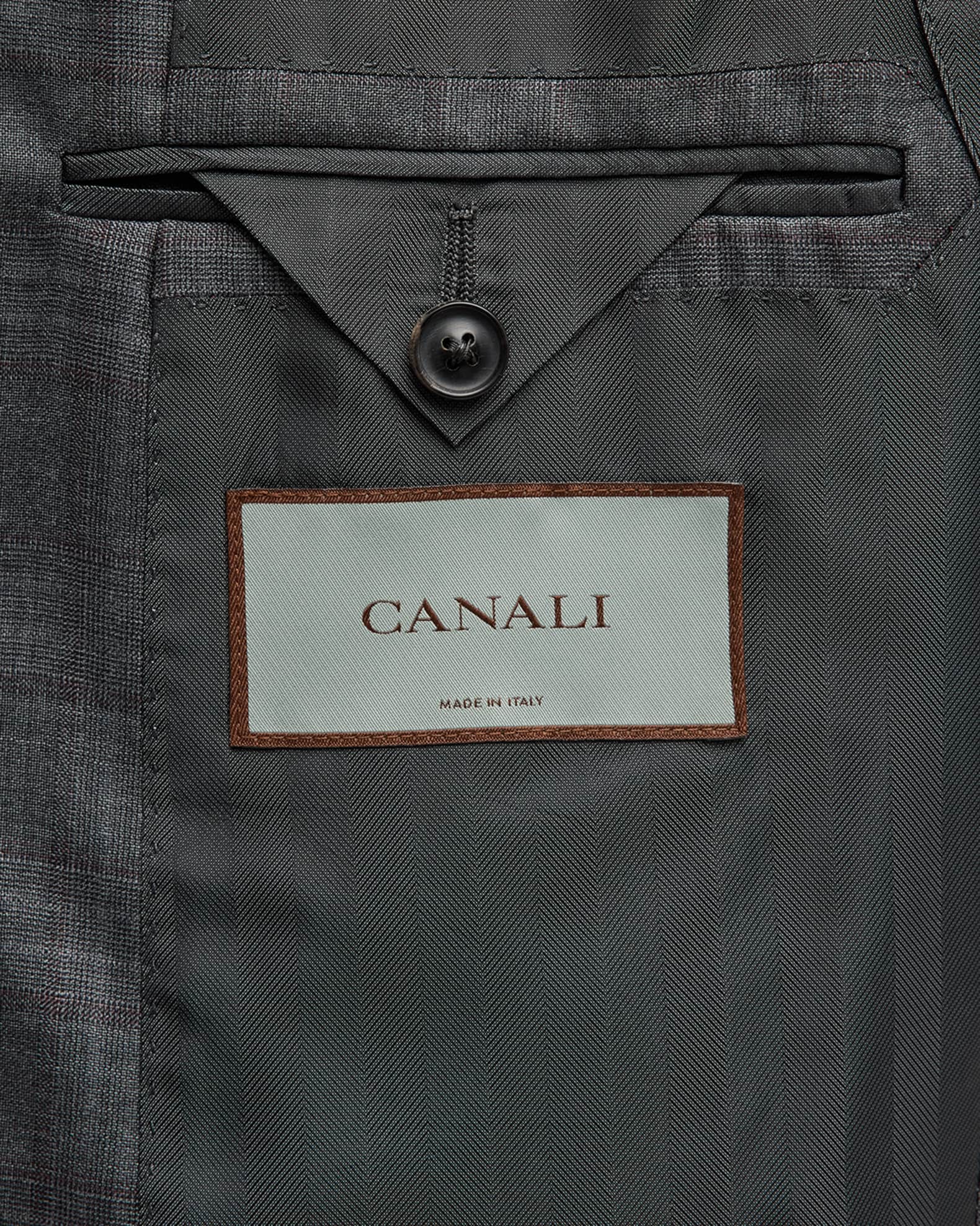 Canali Men's 150s Luxury Twill Tonal Check Suit | Neiman Marcus