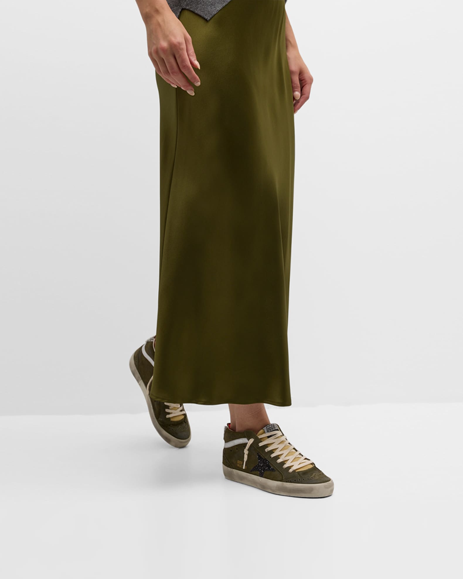 Golden Goose Mid Star Brogue Glitter Suede Sneakers | Neiman Marcus