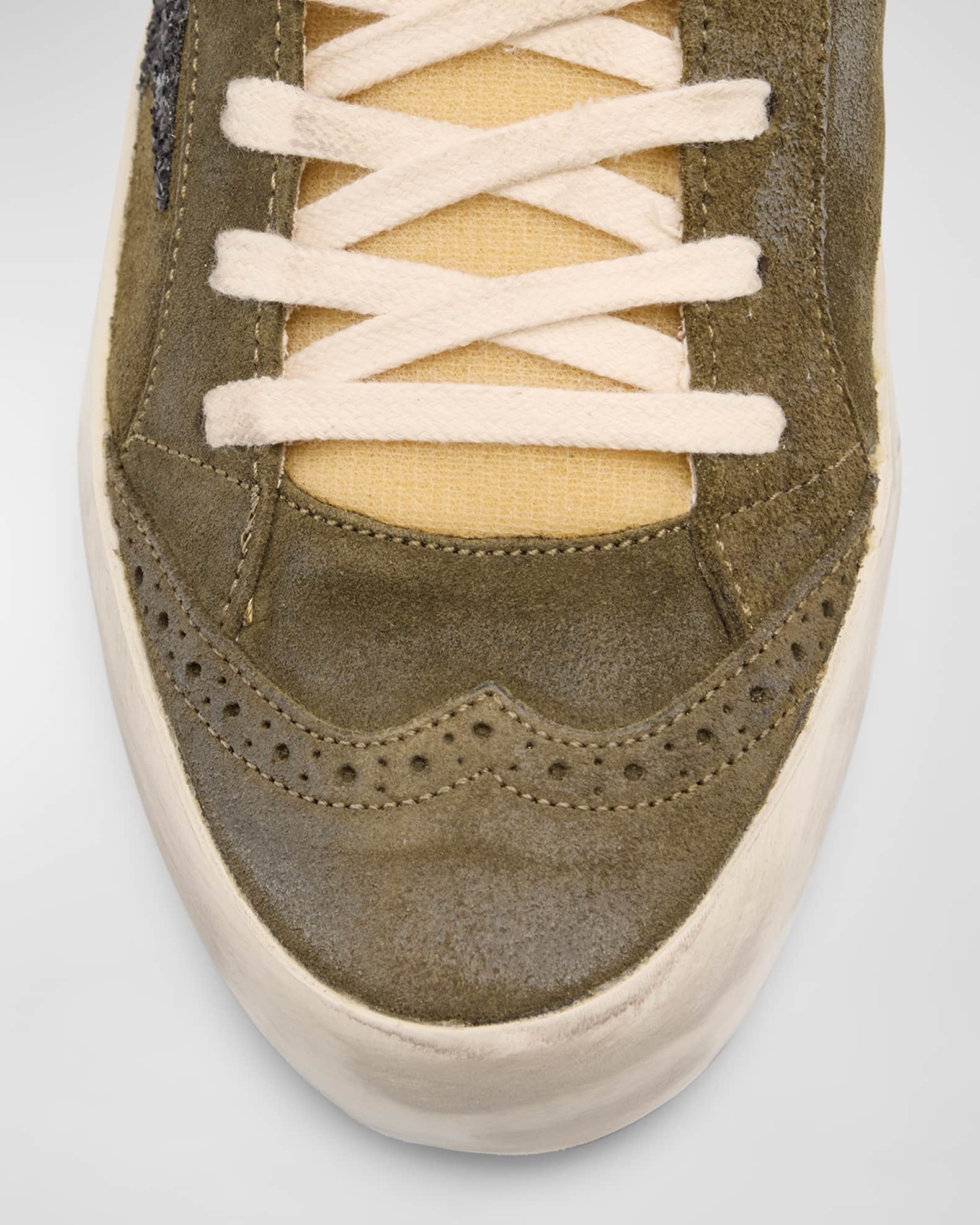Golden Goose Mid Star Brogue Glitter Suede Sneakers | Neiman Marcus
