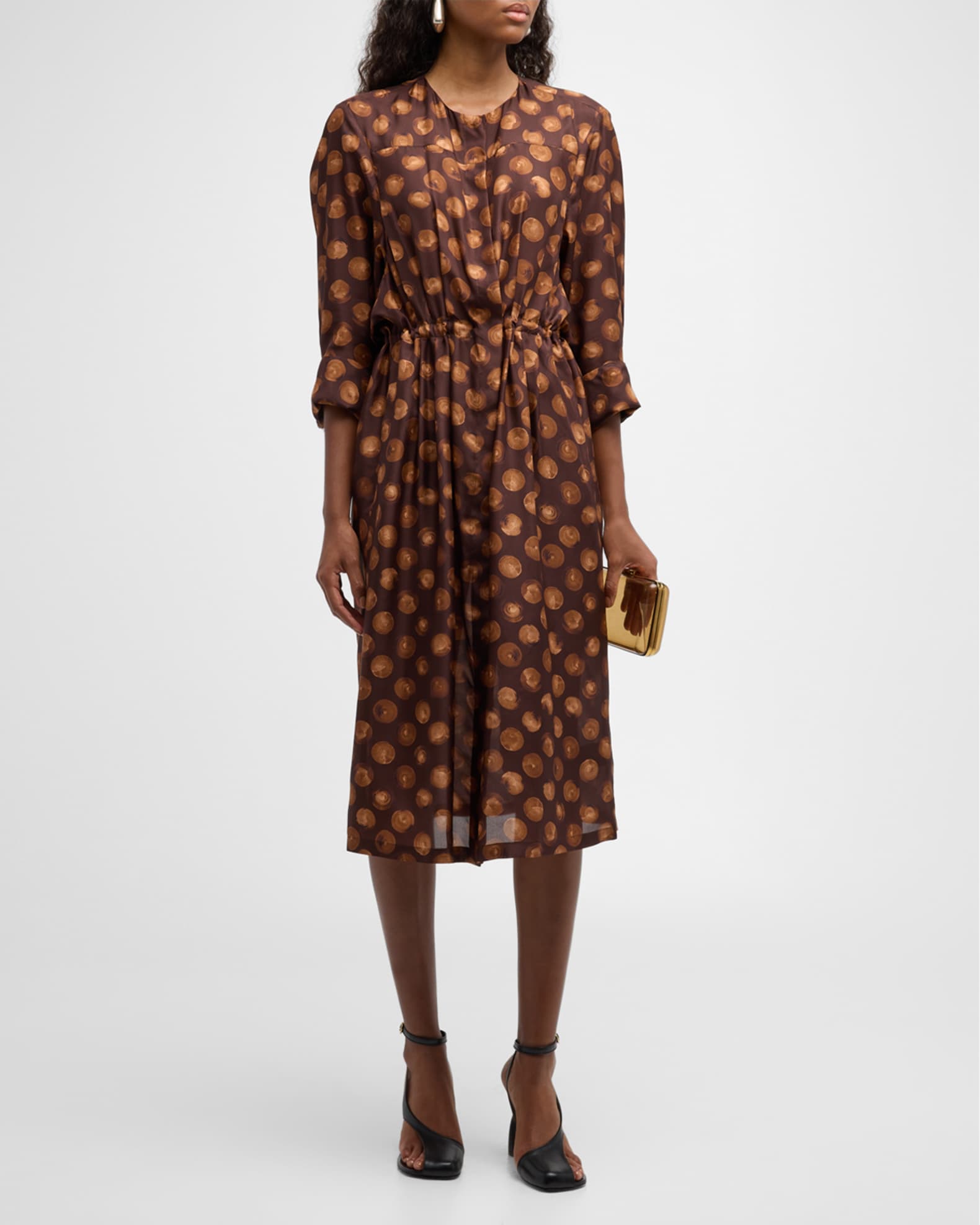 Dries Van Noten Darissa Dot-Print Silk Mini Dress | Neiman Marcus