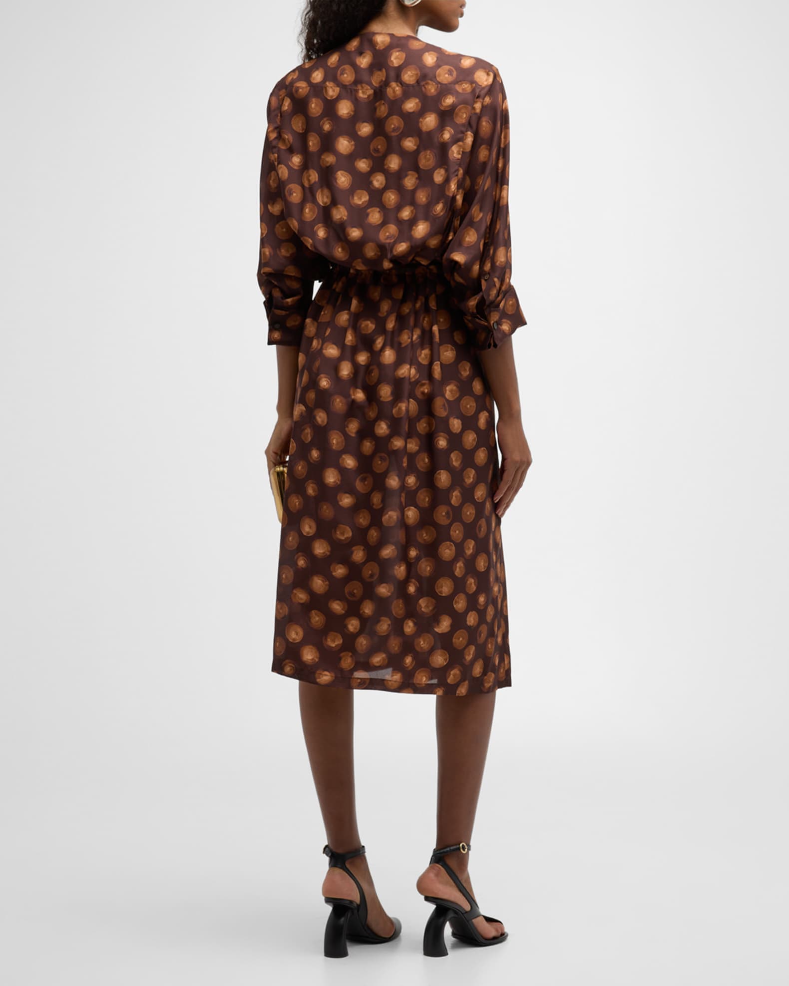 Dries Van Noten Darissa Dot-Print Silk Mini Dress | Neiman Marcus