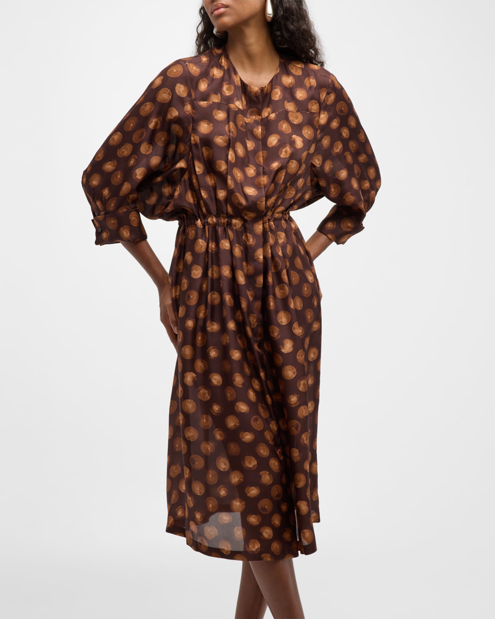 Dries Van Noten Darissa Dot-Print Silk Mini Dress | Neiman Marcus