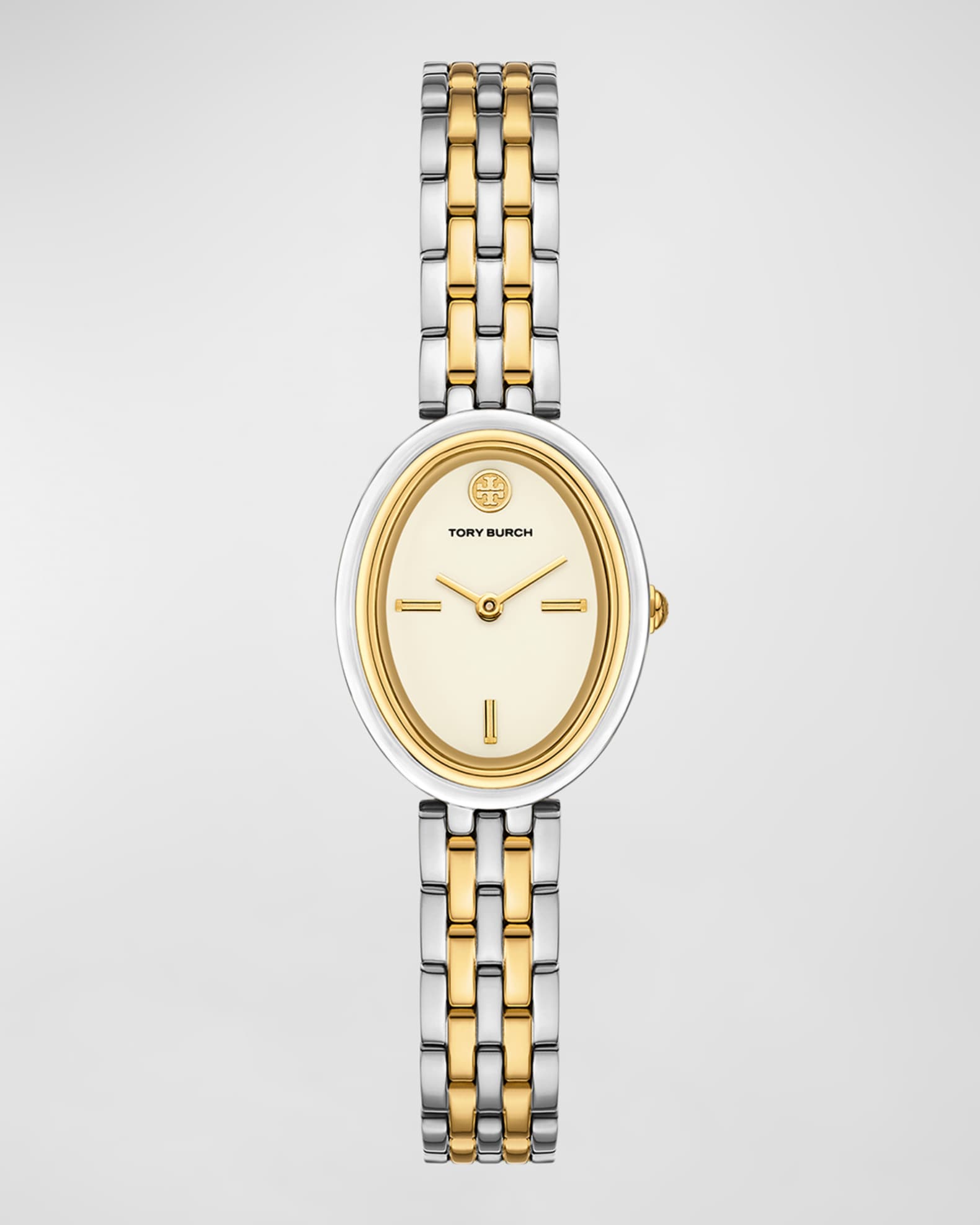Tory Burch Oval Two-Tone Stainless Steel Watch | Neiman Marcus