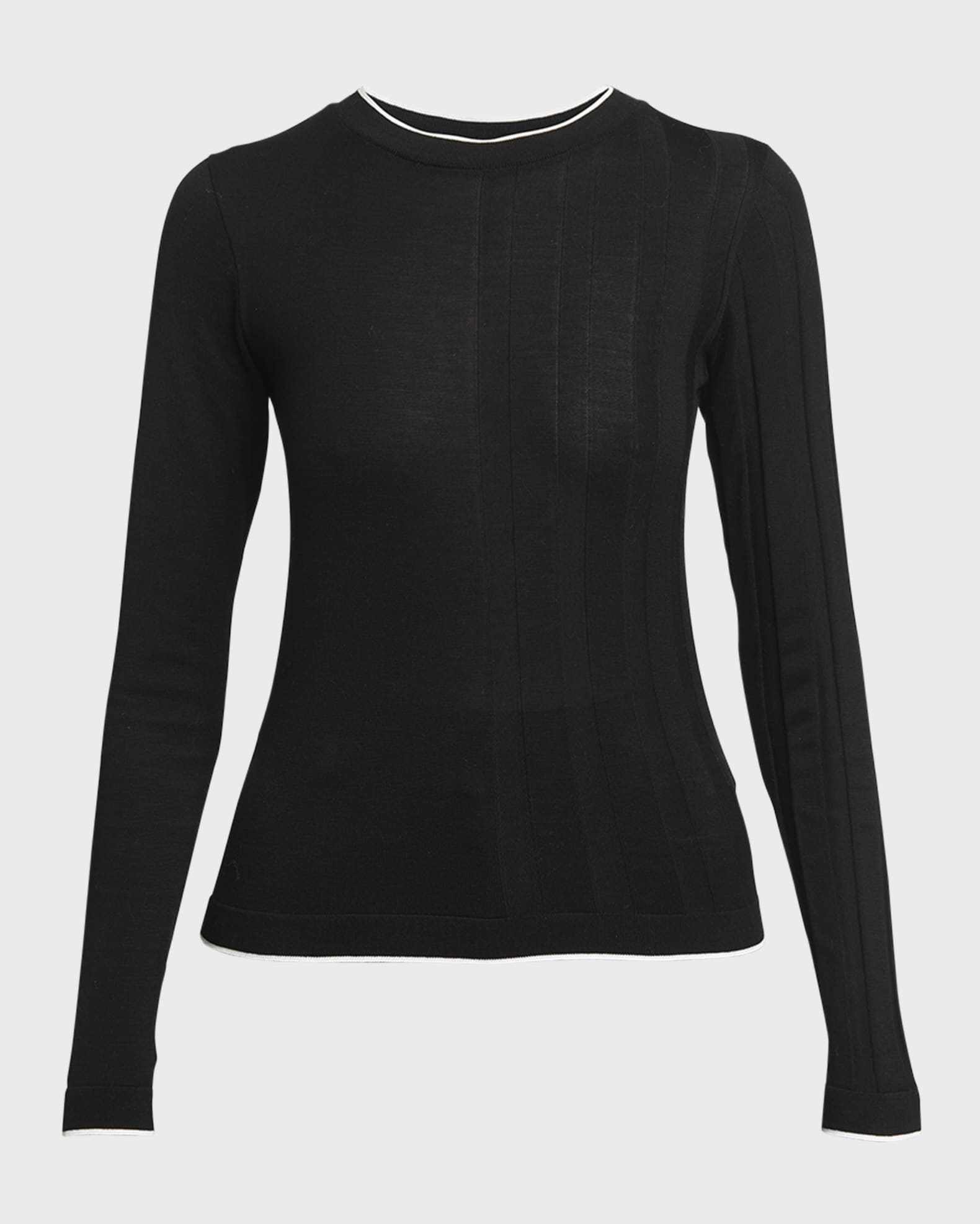 Jacquemus Tricot Long-Sleeve Wide Rib Sweater | Neiman Marcus
