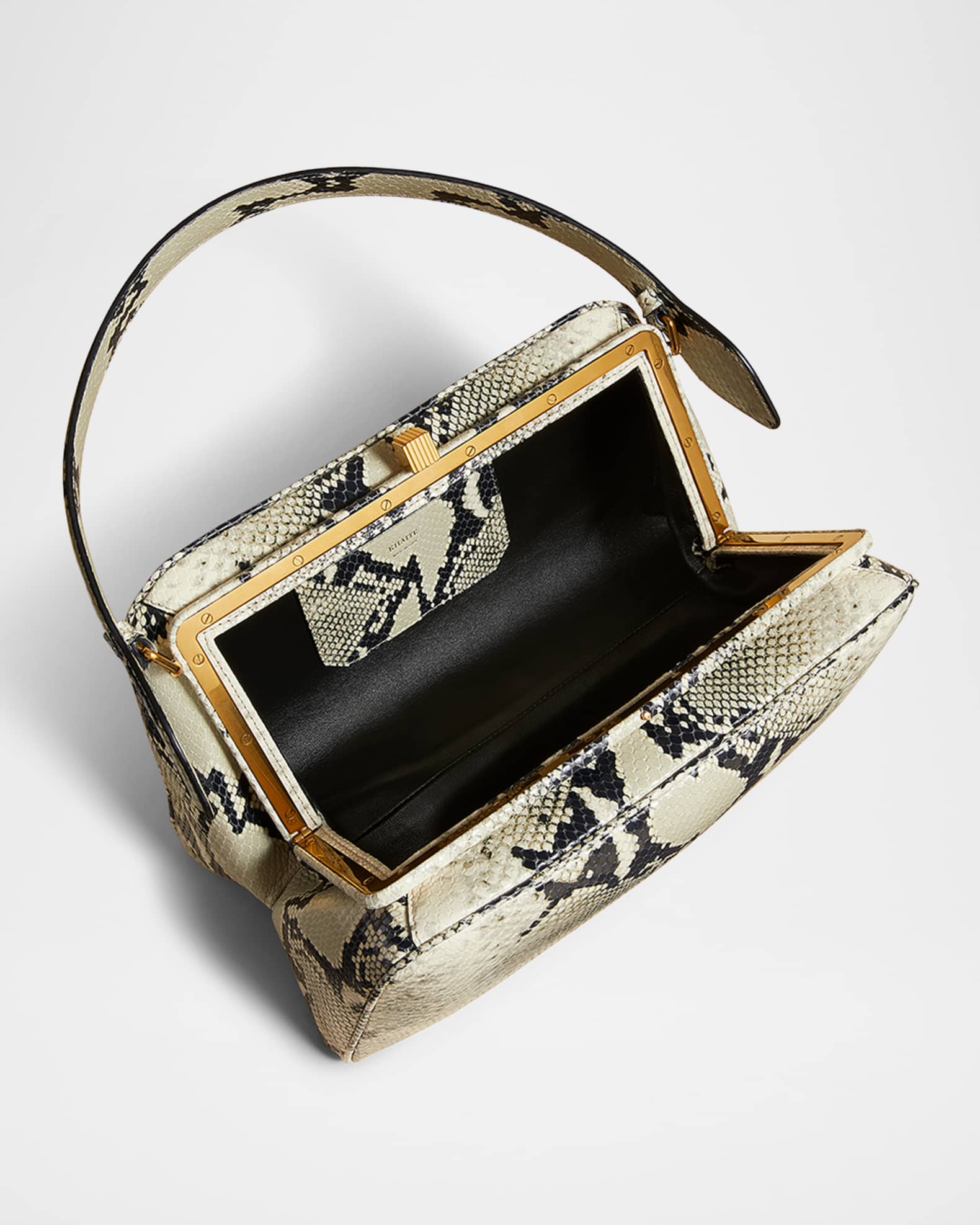 Khaite Cate Python-Embossed Leather Top-Handle Bag | Neiman Marcus