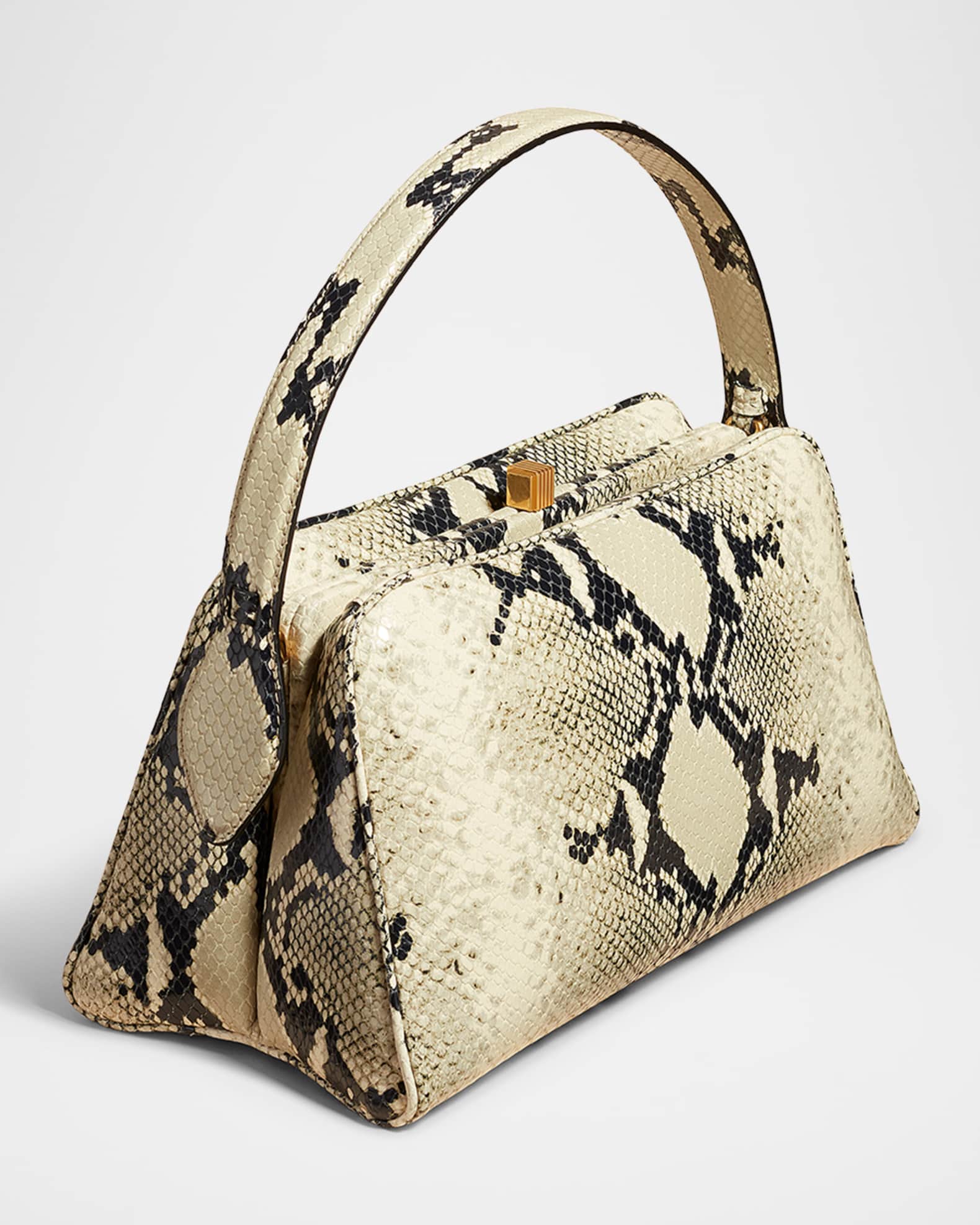 Khaite Cate Python-Embossed Leather Top-Handle Bag | Neiman Marcus