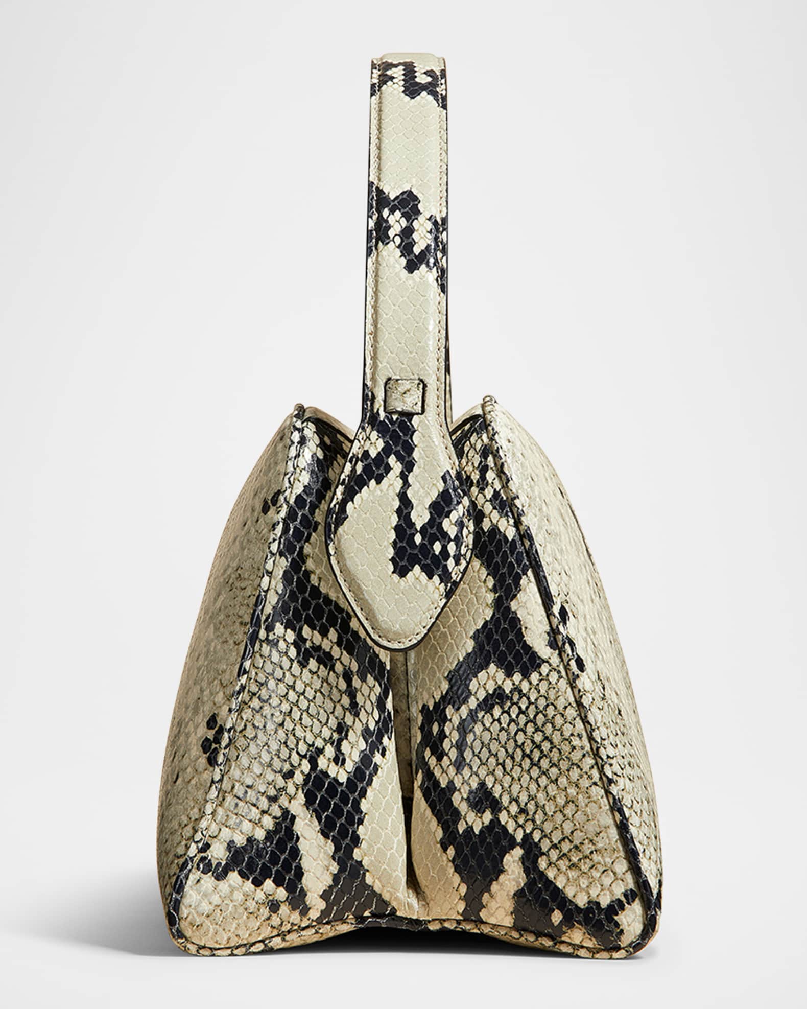 Khaite Cate Python-Embossed Leather Top-Handle Bag | Neiman Marcus