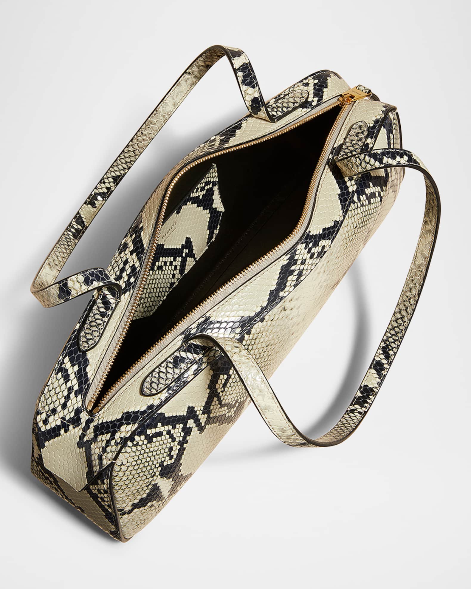 Khaite Simona Python-Embossed Leather Shoulder Bag | Neiman Marcus