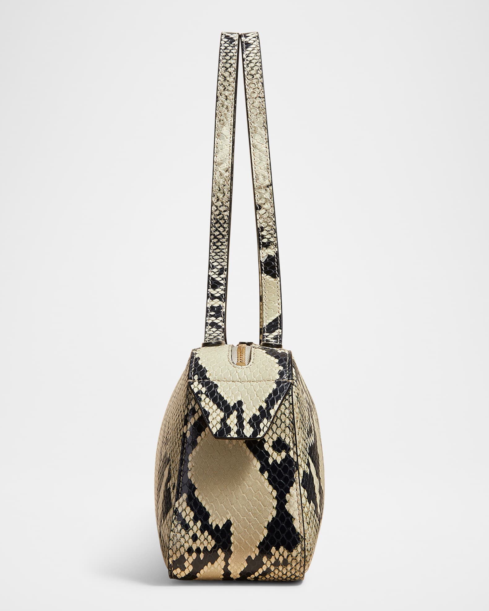 Khaite Simona Python-Embossed Leather Shoulder Bag | Neiman Marcus