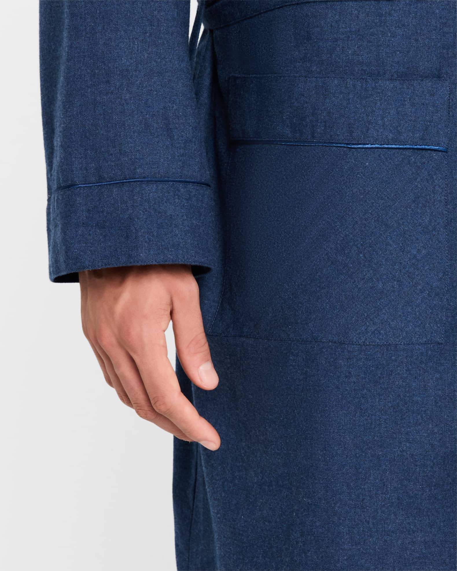 Neiman Marcus Men's Brushed Flannel Robe | Neiman Marcus