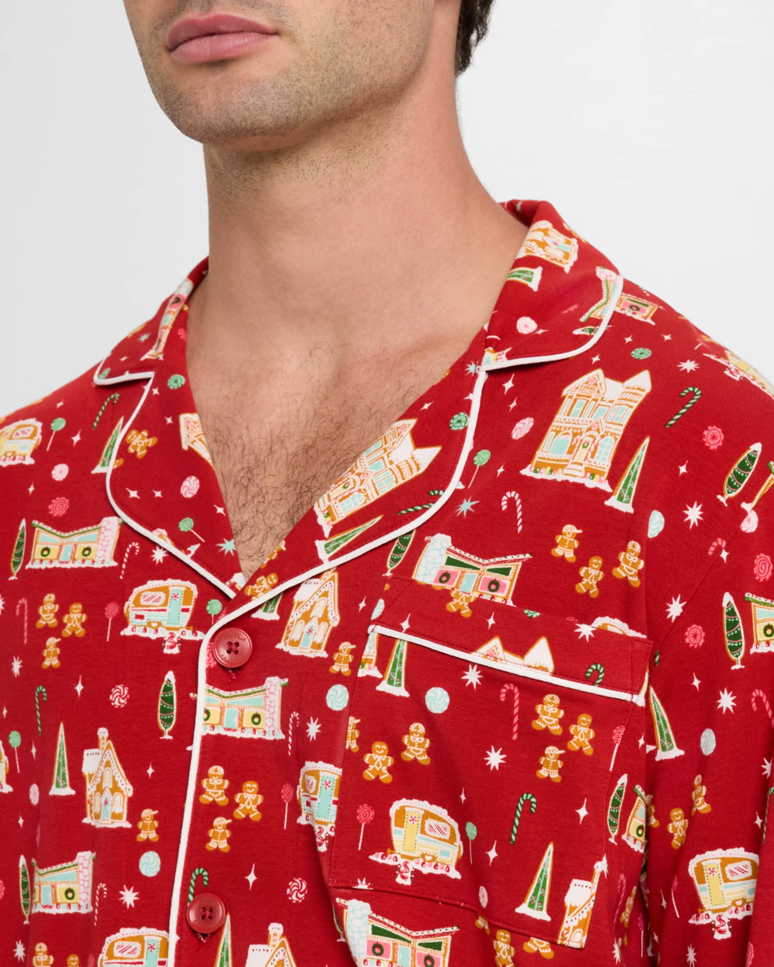 BedHead Pajamas Men's Gingerbread Long-Sleeve Pajama Set | Neiman Marcus