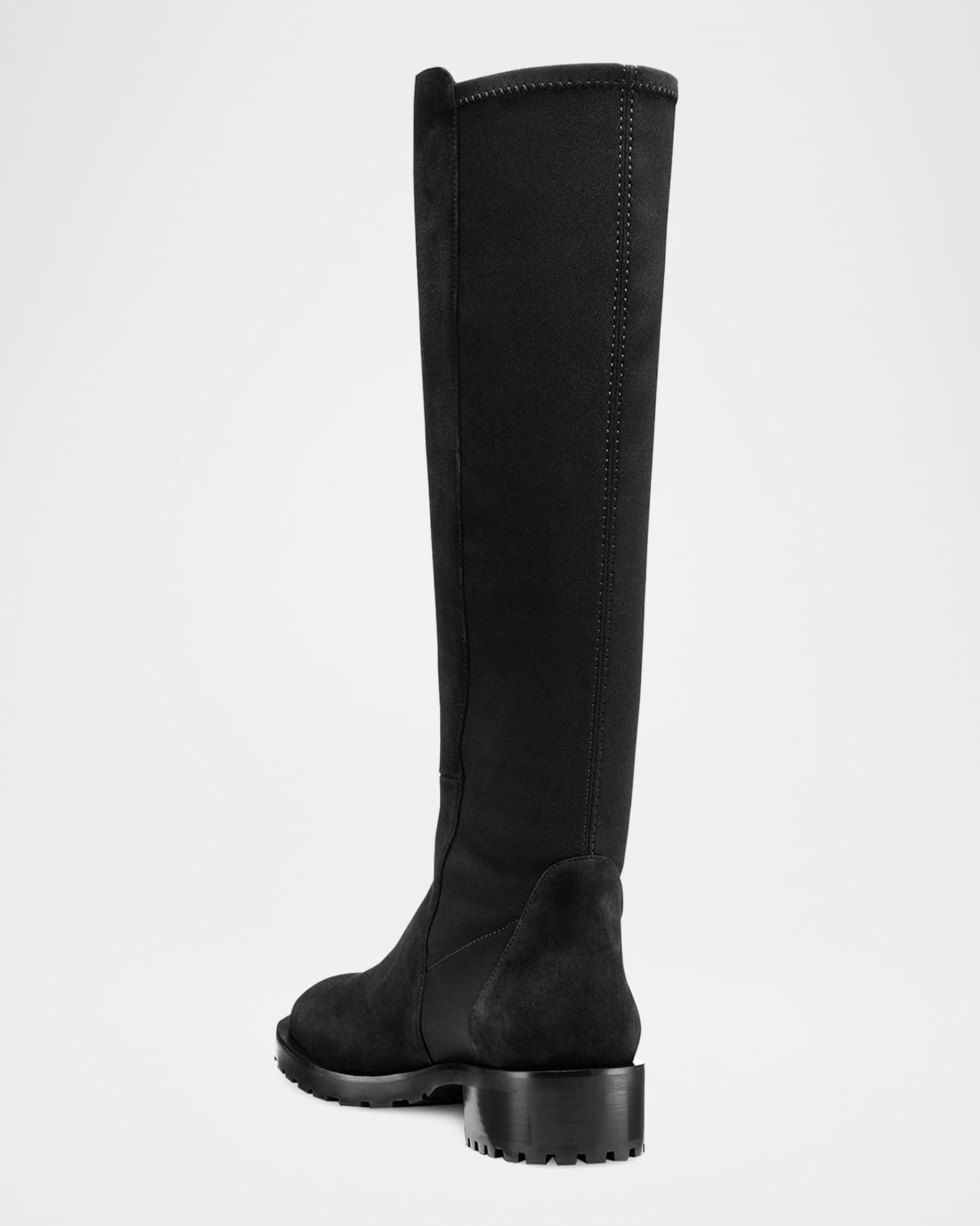 Stuart Weitzman 5050 Suede Lug-Sole Knee Boots | Neiman Marcus