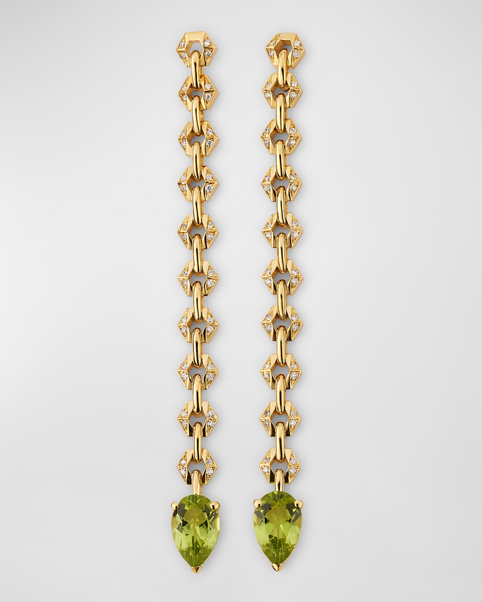 Dries Criel 18K Bond Pear Earrings with Tourmaline and Diamonds ...
