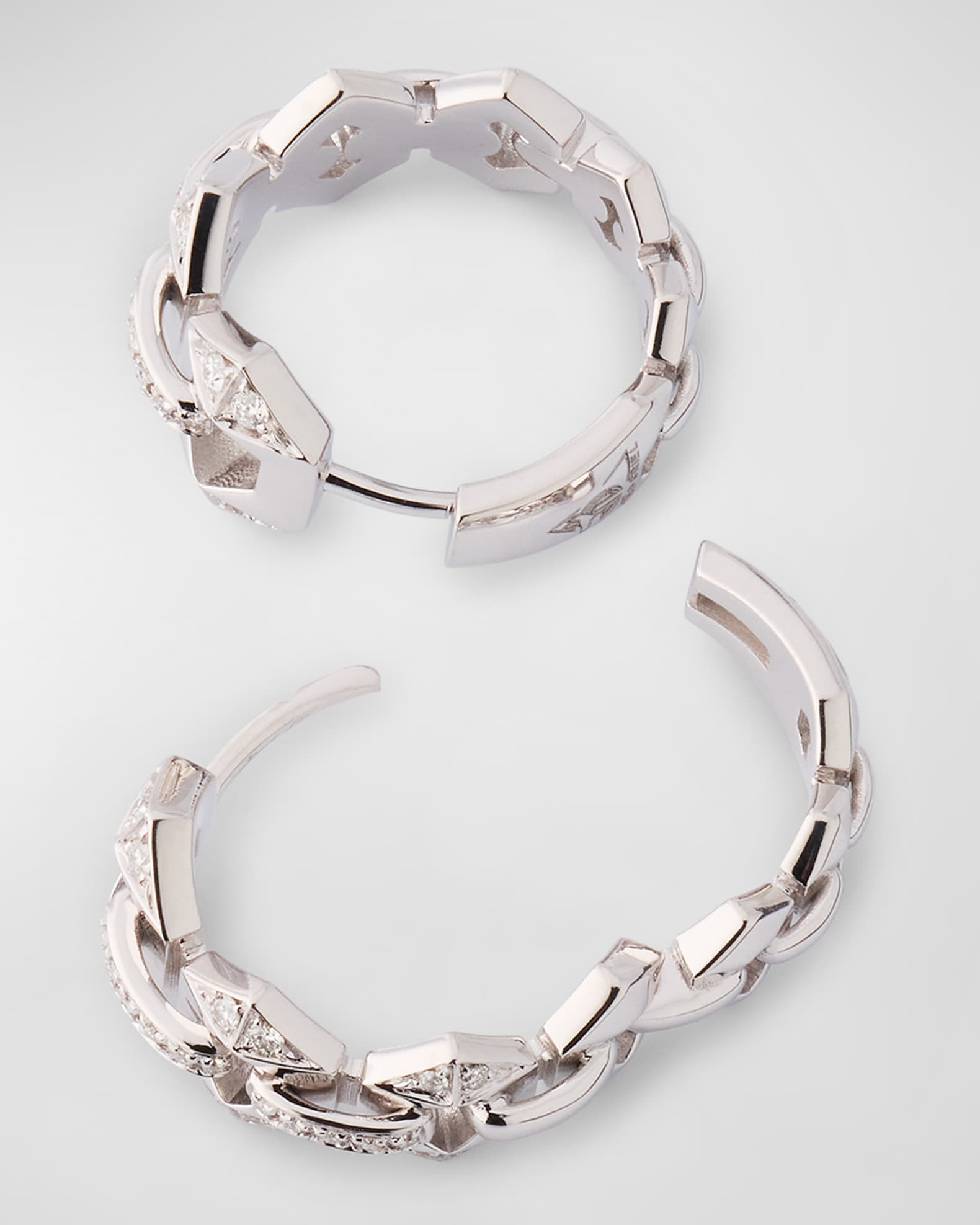 Dries Criel 18K White Gold Flow Hoop Earrings with Diamonds | Neiman Marcus