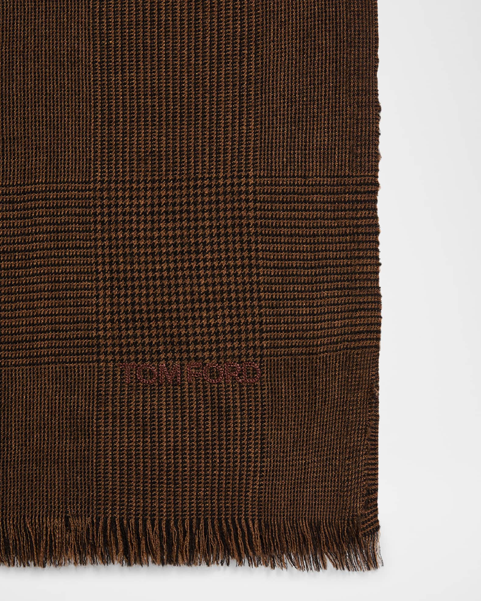 TOM FORD Men's Wool Prince Of Wales Scarf | Neiman Marcus