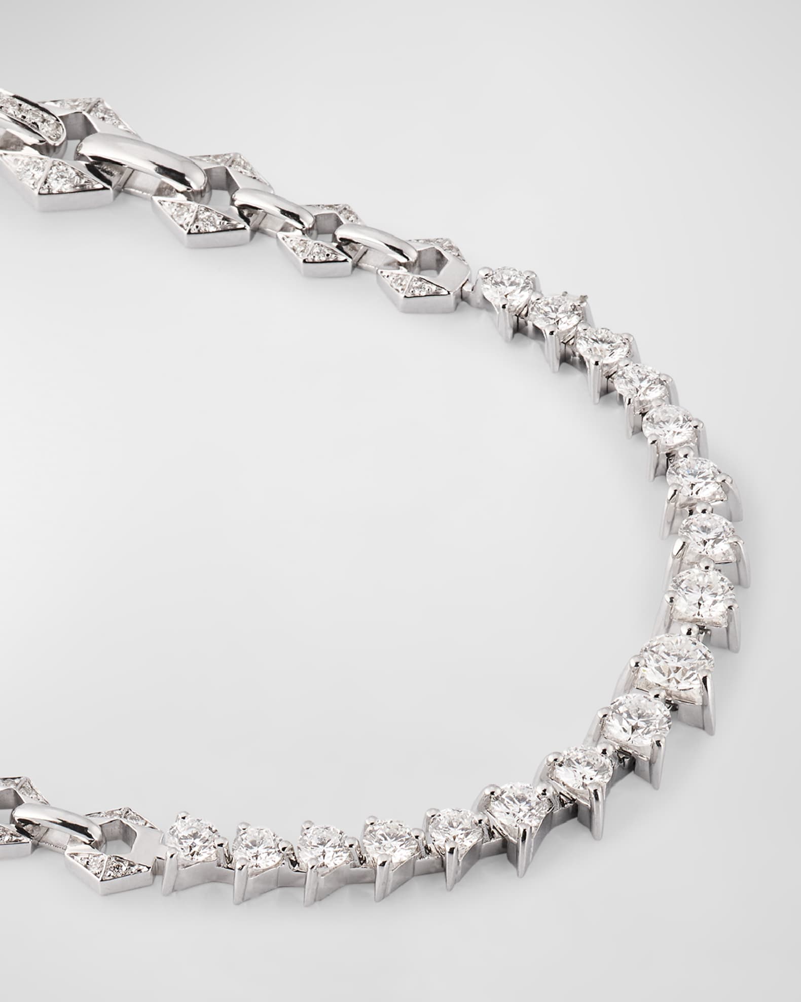 Dries Criel 18K White Gold White Diamond Flow Bond Bracelet | Neiman Marcus