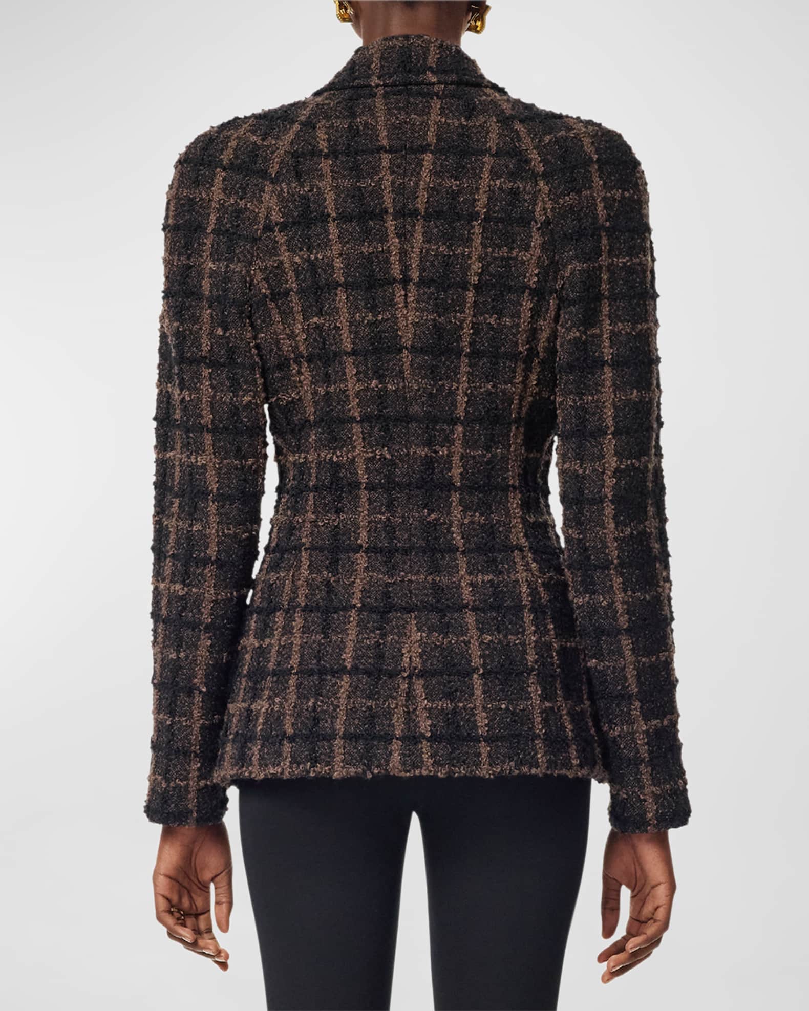 Versace Melange Wool Tweed Blazer Jacket | Neiman Marcus