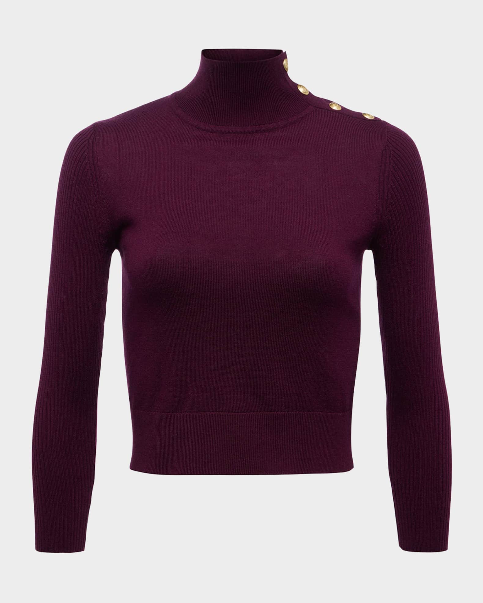 L'Agence Kamdyn Cropped Mock-Neck Sweater | Neiman Marcus