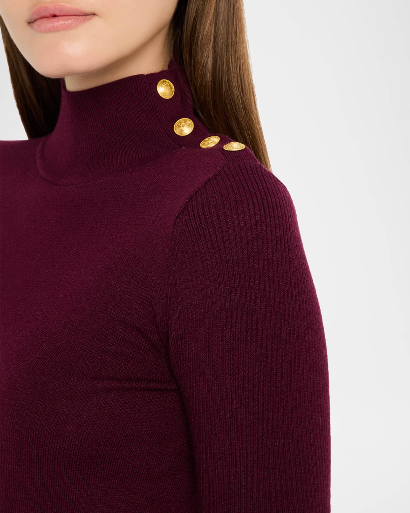 L'Agence Kamdyn Cropped Mock-Neck Sweater | Neiman Marcus