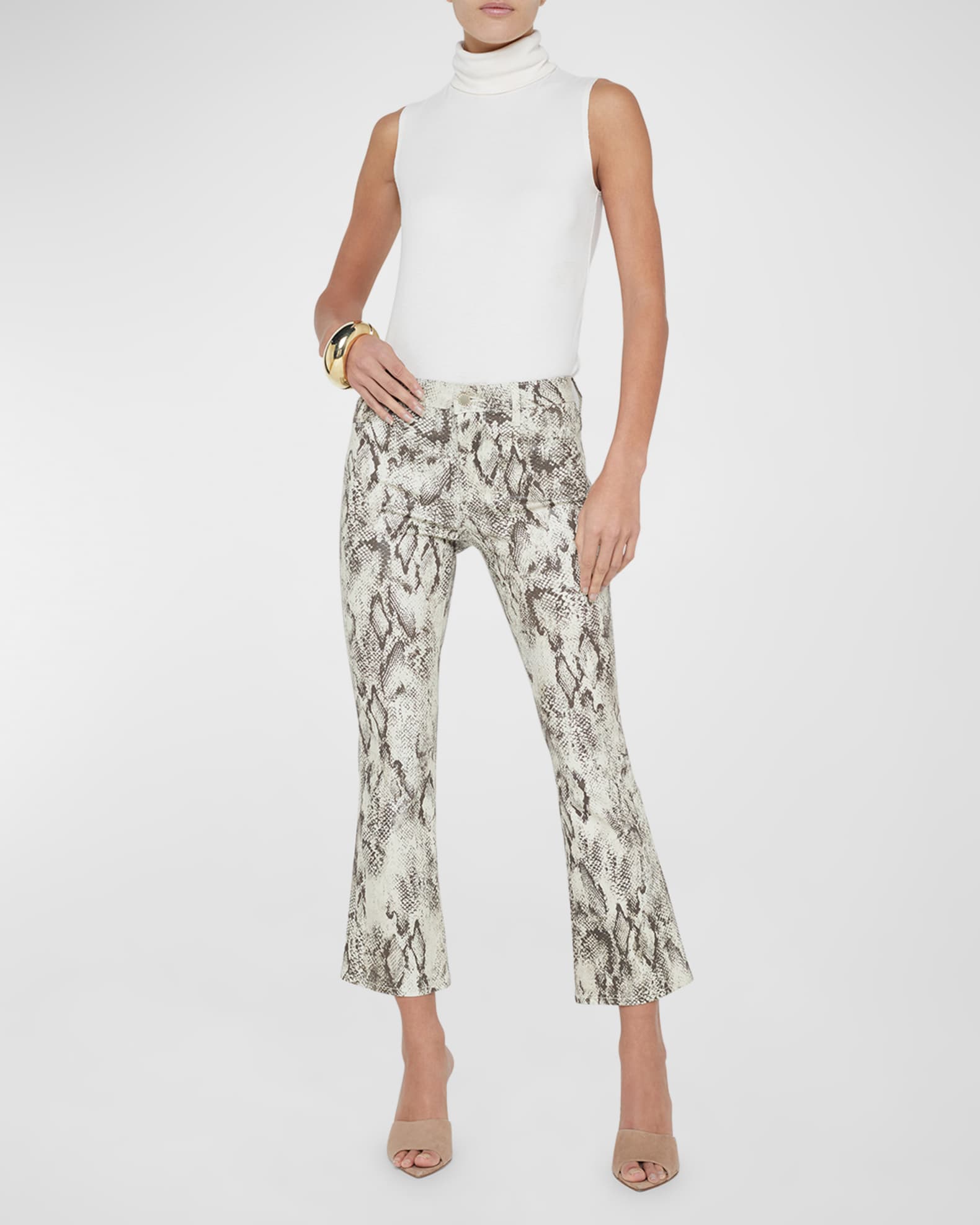 L'Agence Tati High-Rise Cropped Micro Bootcut Jeans | Neiman Marcus