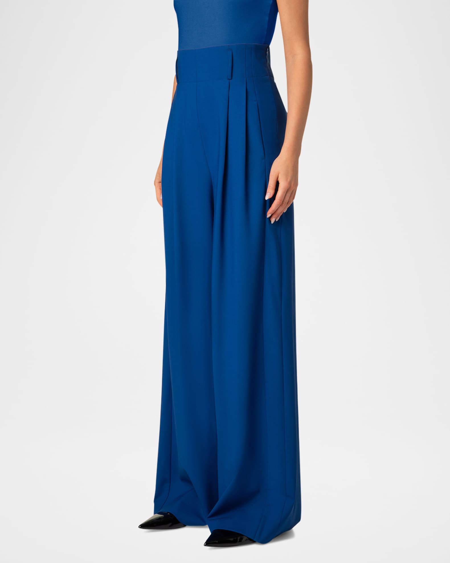 Akris punto Florina Wide Leg Cool Wool Pants | Neiman Marcus