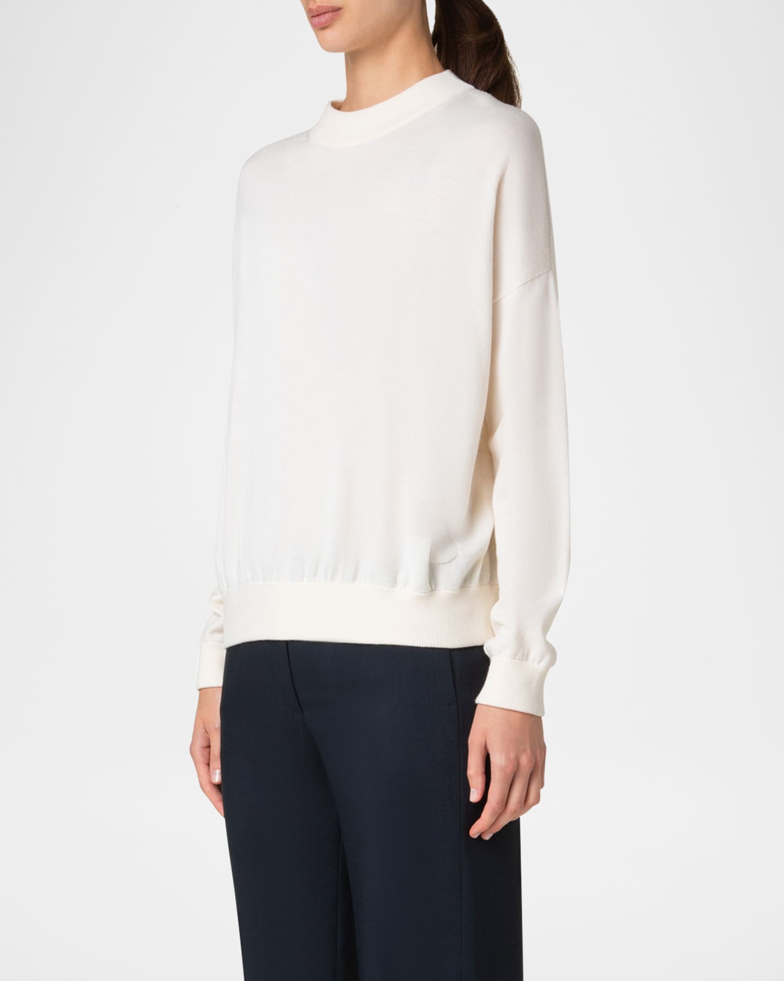 Akris punto Mock Neck Merino Wool Sweater | Neiman Marcus