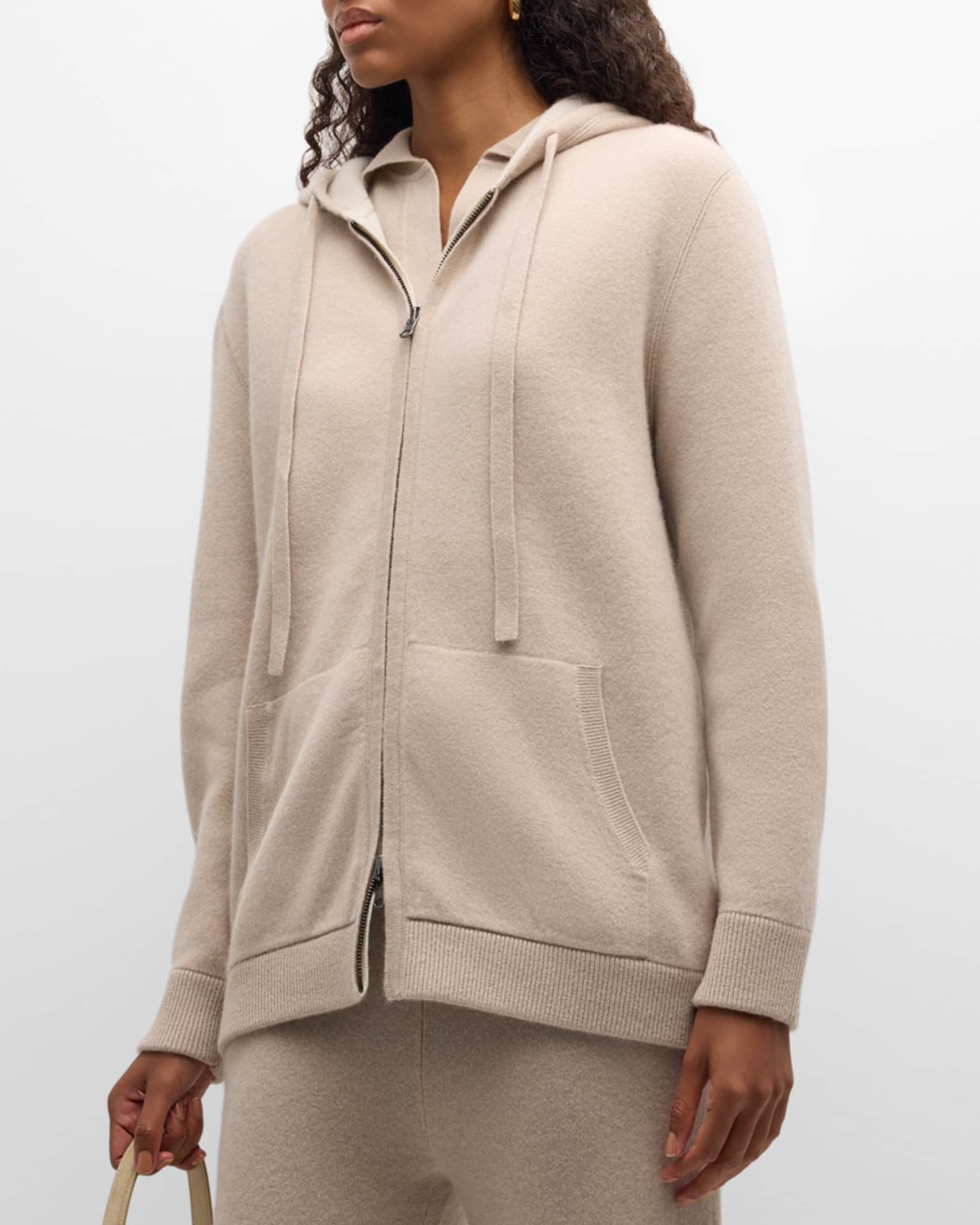 TSE Cashmere Cashmere Reversible Zip-Front Hoodie | Neiman Marcus