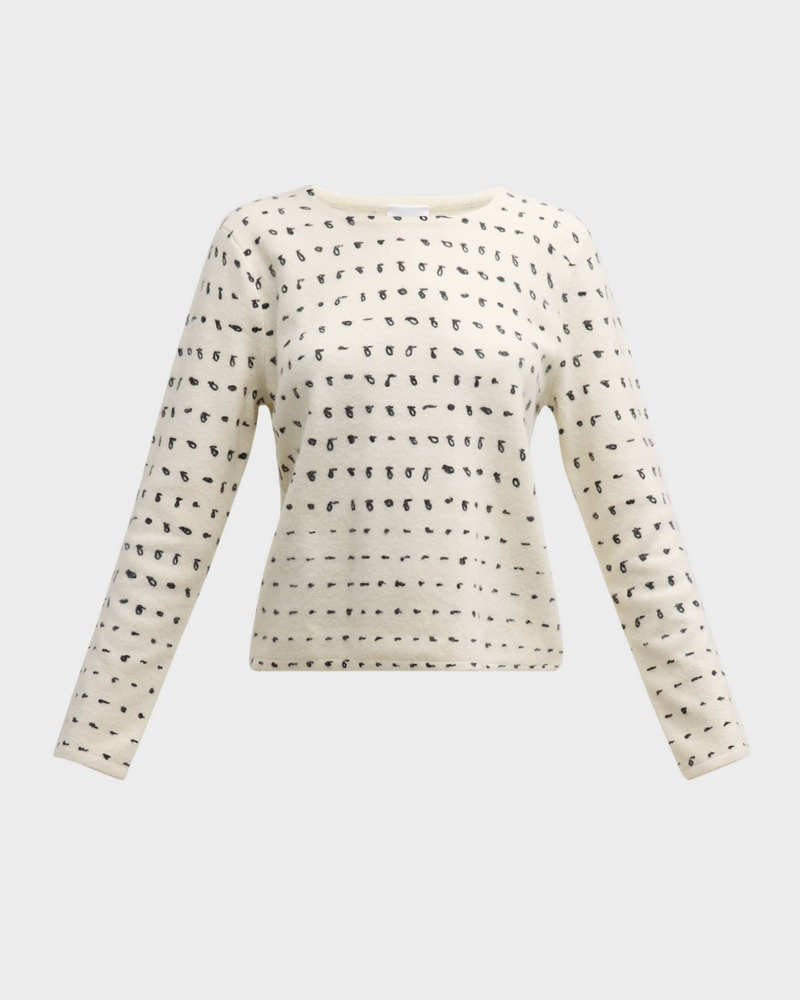 TSE Cashmere Dotted Boiled Cashmere Top | Neiman Marcus