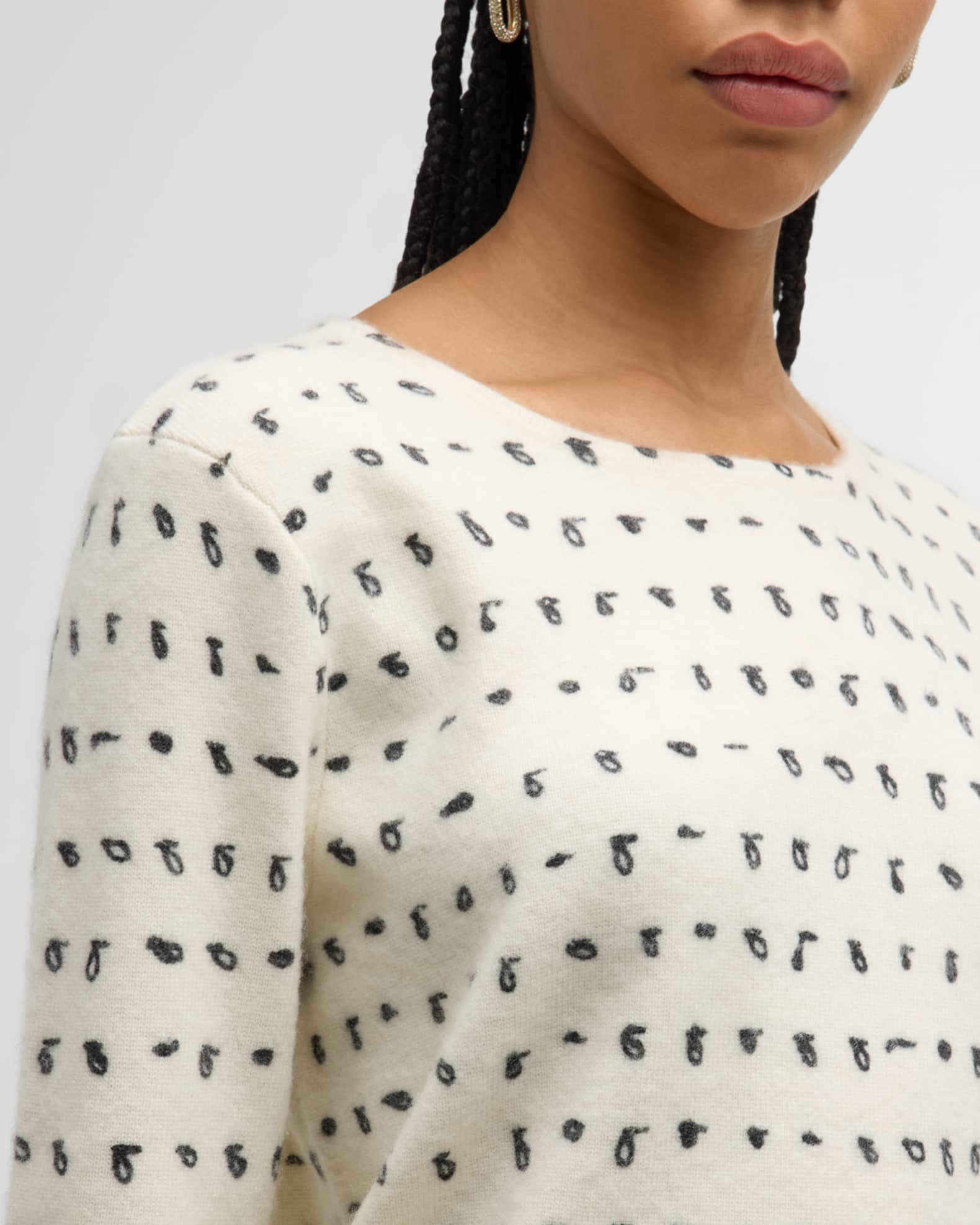 TSE Cashmere Dotted Boiled Cashmere Top | Neiman Marcus