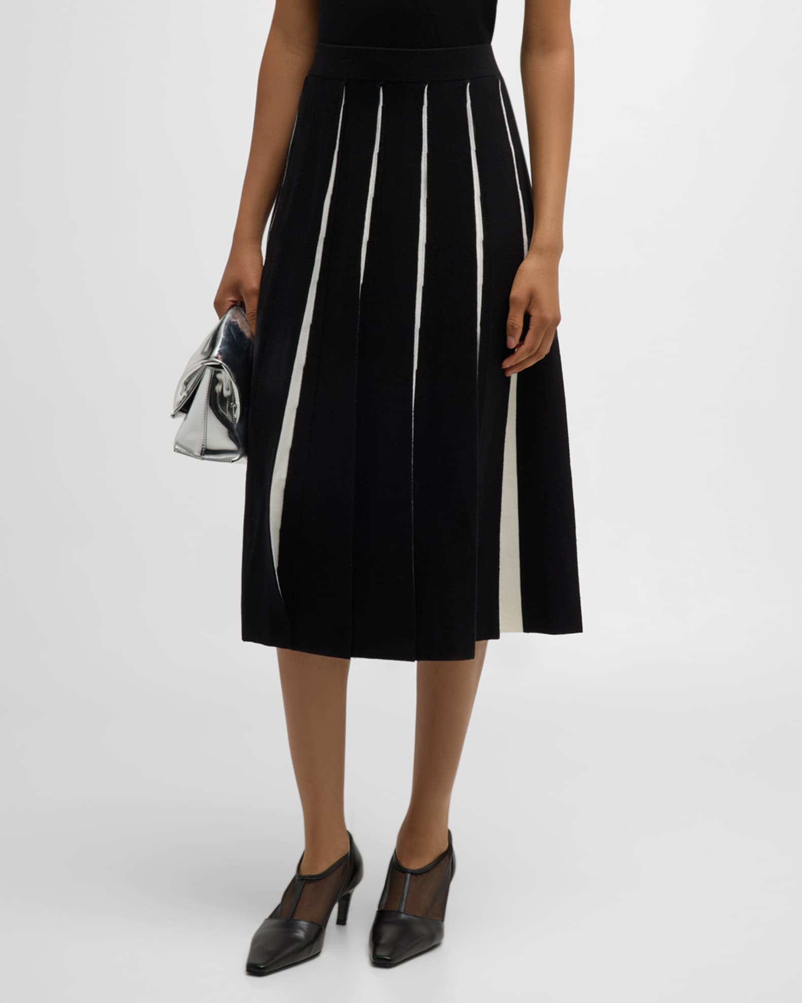 TSE Cashmere Pleated Midi Skirt | Neiman Marcus