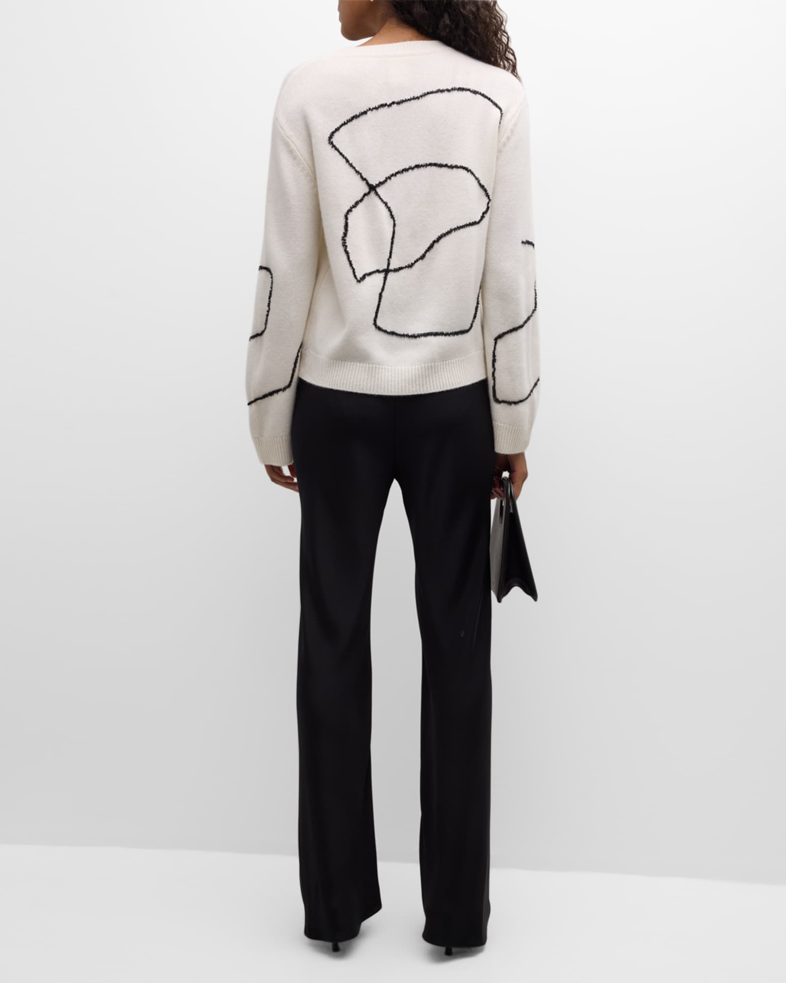 TSE Cashmere Embroidered Scribble Cashmere Sweater | Neiman Marcus