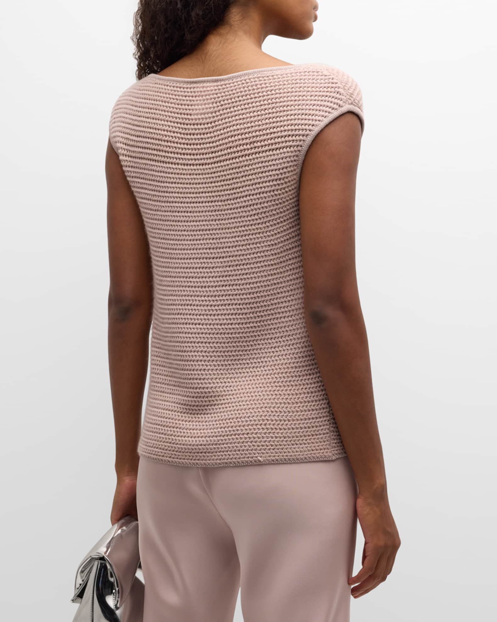 TSE Cashmere Texture Cashmere-Blend Top | Neiman Marcus