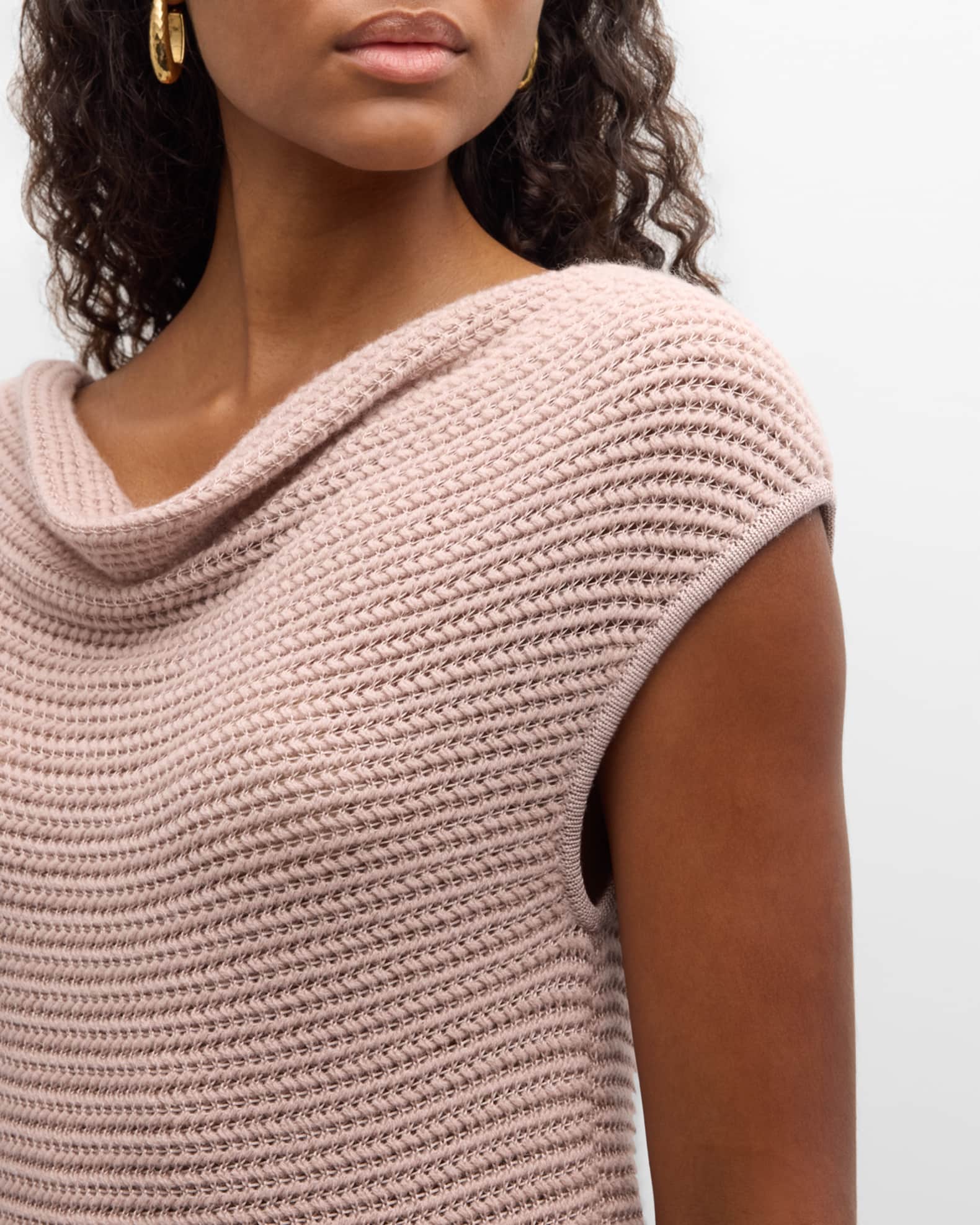 TSE Cashmere Texture Cashmere-Blend Top | Neiman Marcus