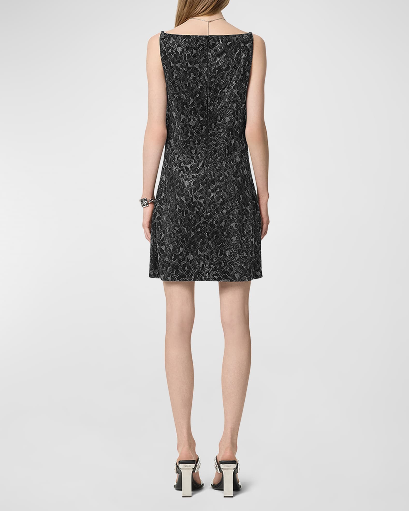 Versace Leopard Crystal Cowl-Neck Liquid Jersey Mini Dress | Neiman Marcus