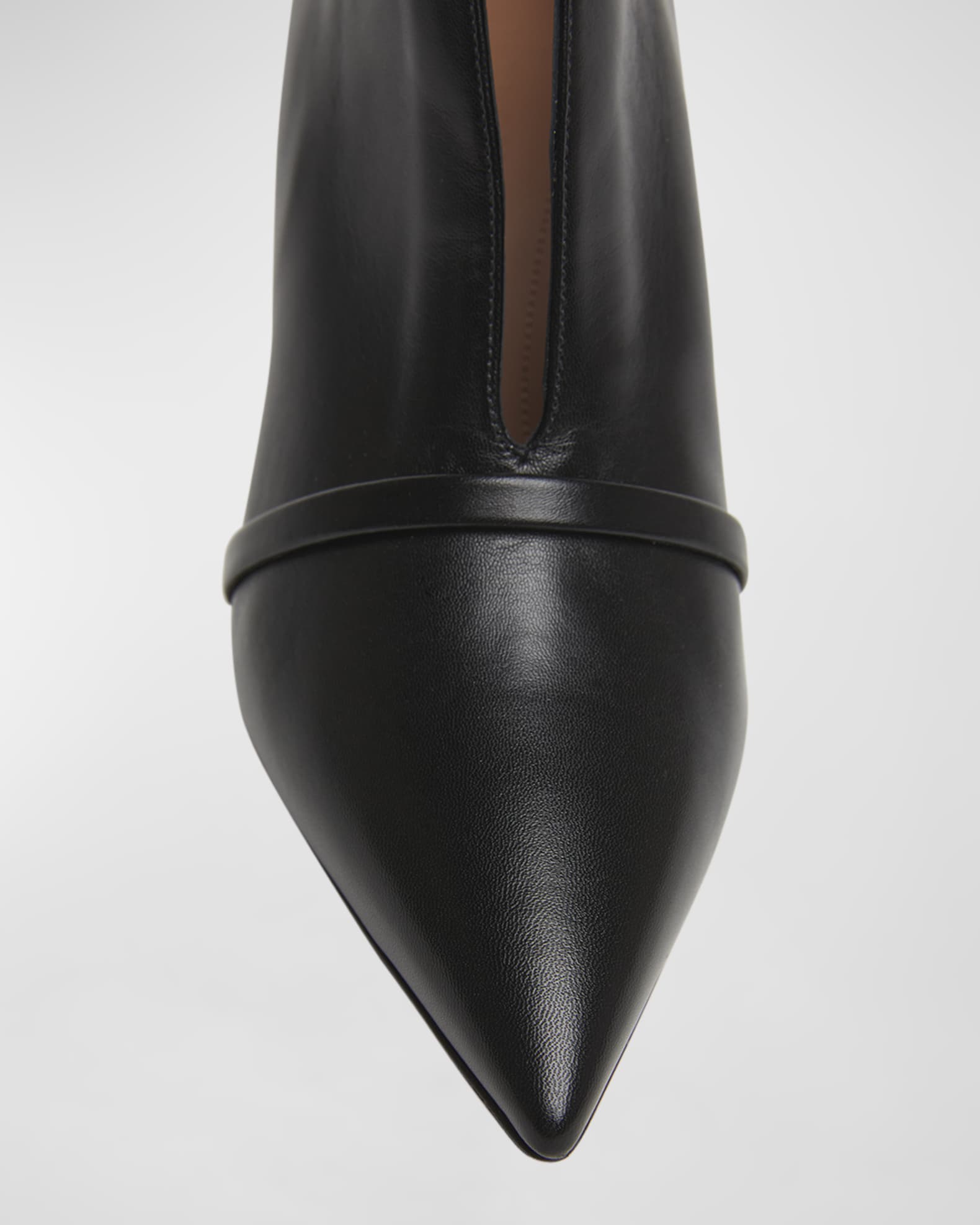 Malone Souliers Loren Leather V-Cut Stiletto Booties | Neiman Marcus