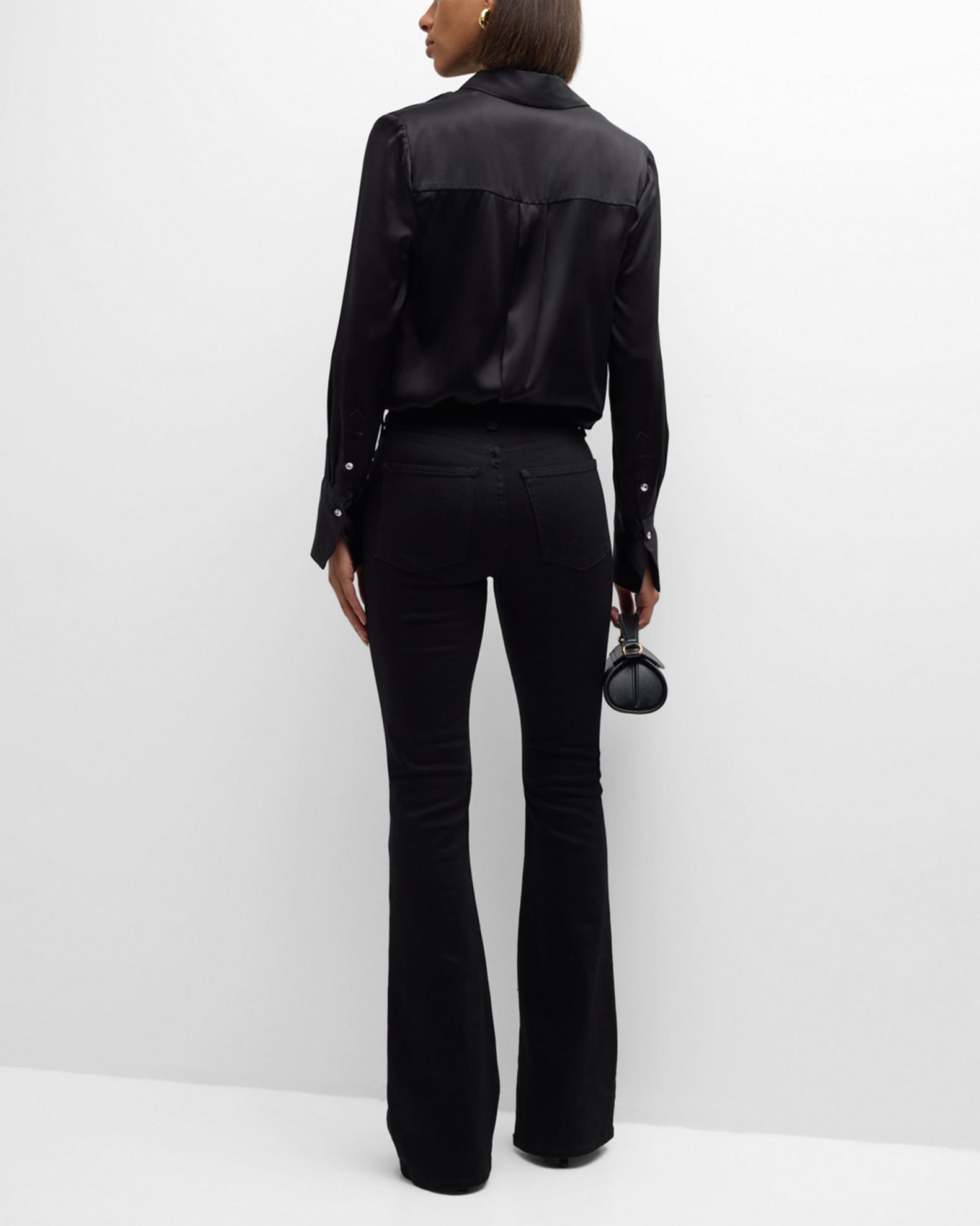 Veronica Beard Monique Long-Sleeve Satin Top | Neiman Marcus