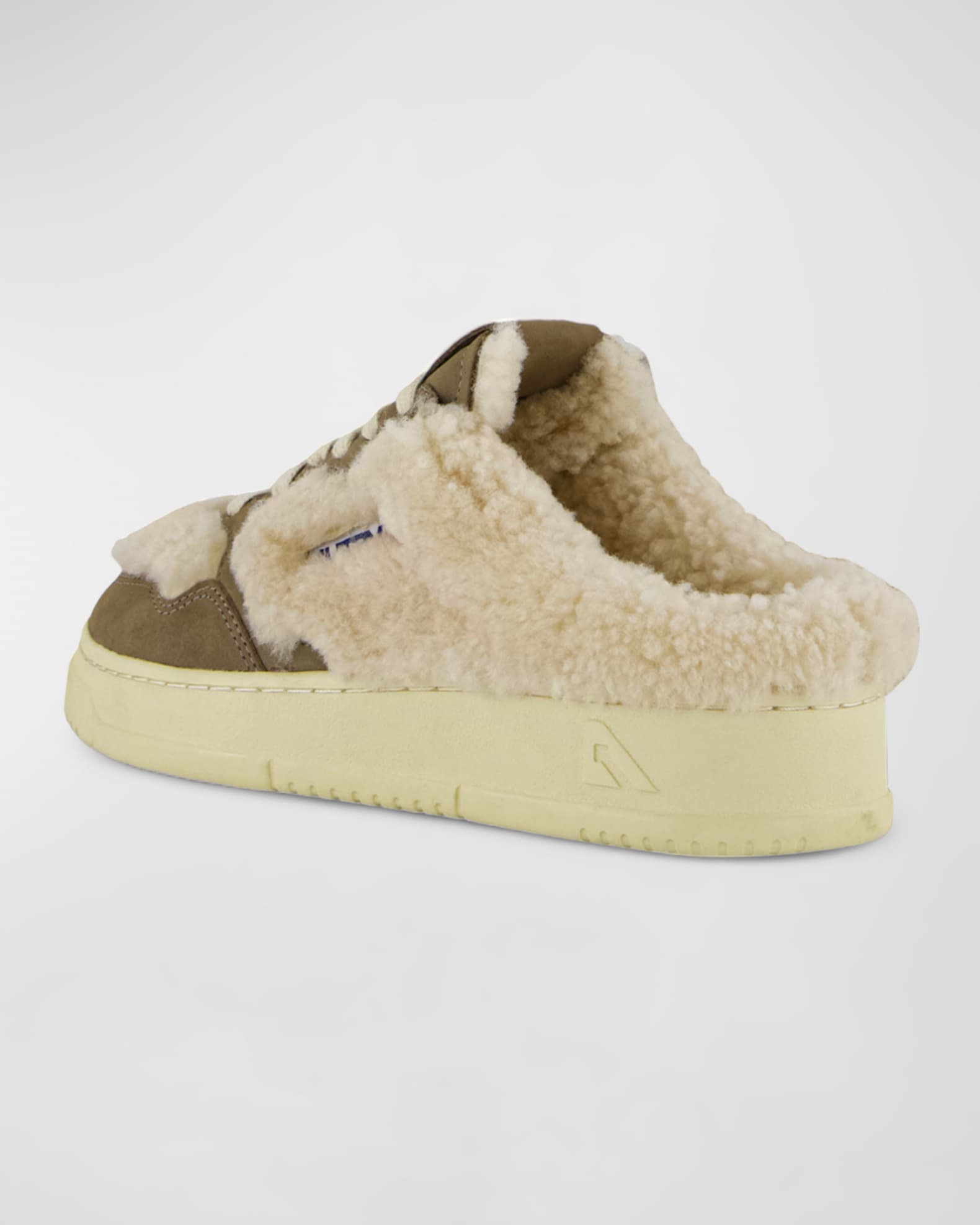 AUTRY Medalist Suede Shearling Sneaker Mules | Neiman Marcus