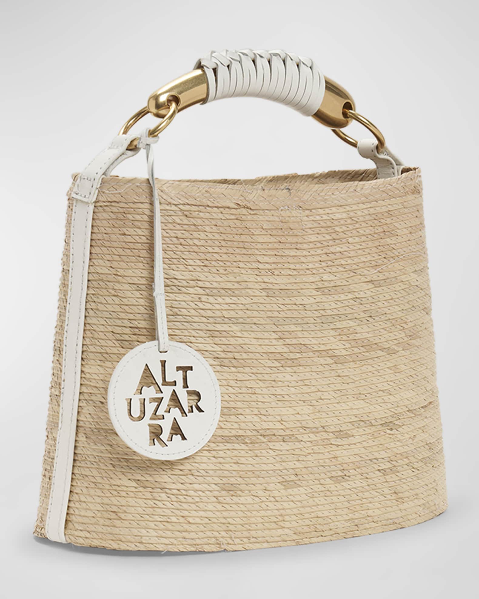 Altuzarra Watermill Mini Metal Straw Top-Handle Bag | Neiman Marcus
