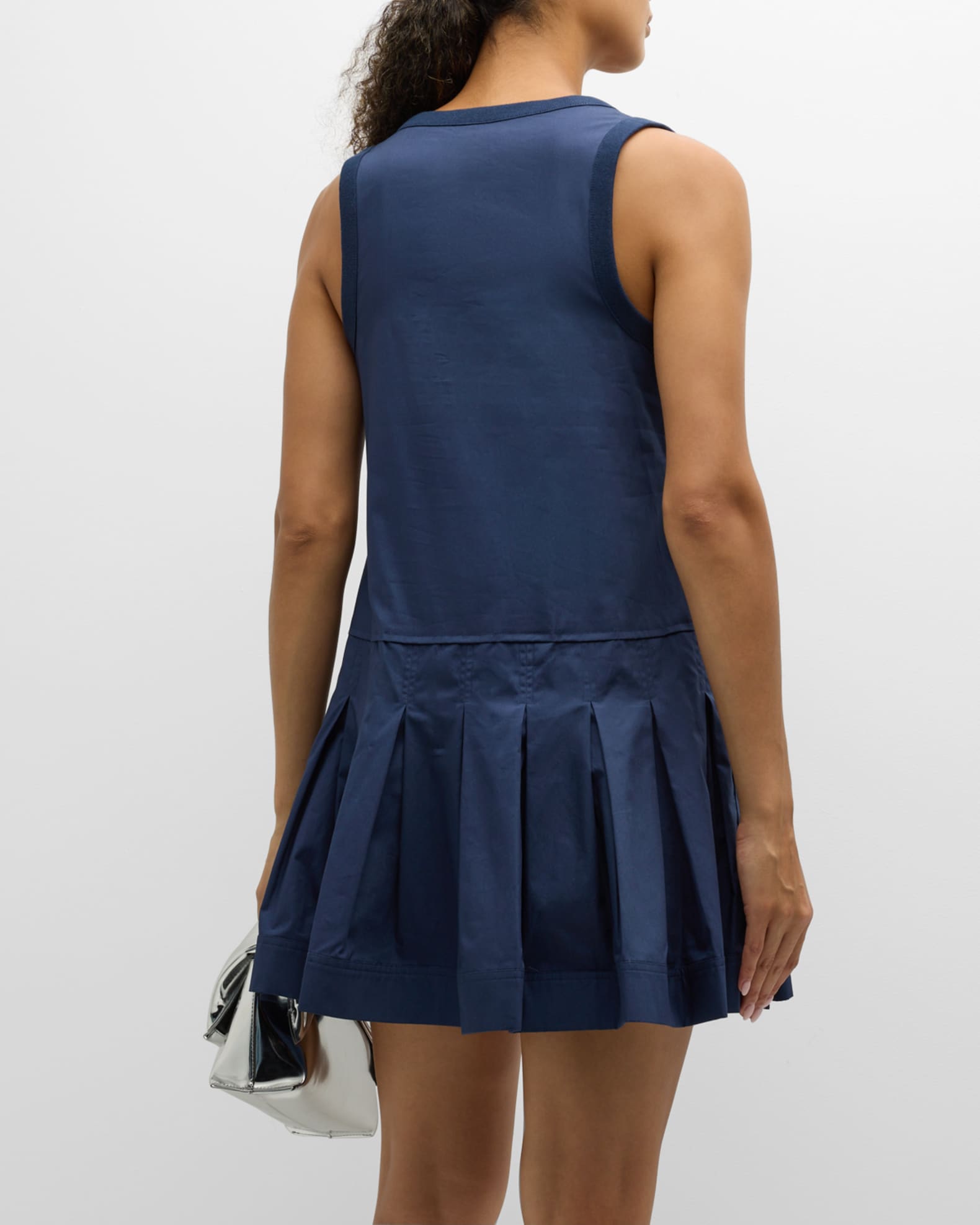 SIMKHAI Denver Pleated Cotton Tank Mini Dress | Neiman Marcus
