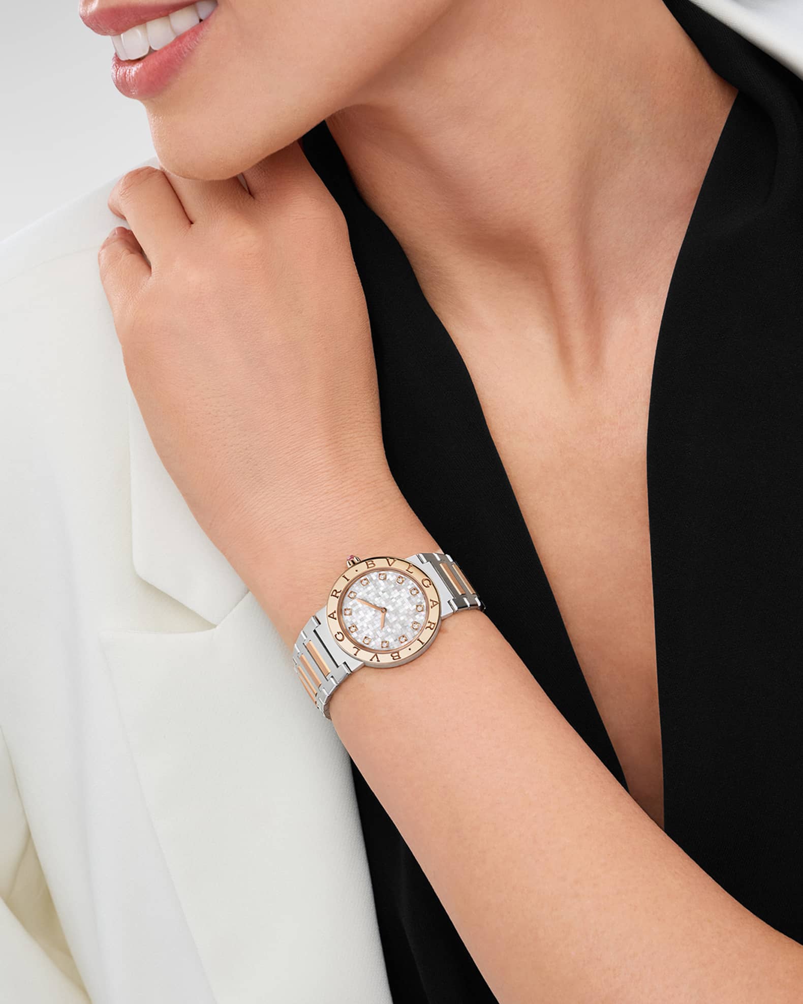 BVLGARI x Lisa Stainless Steel Rose Gold 33mm Watch with Bracelet ...