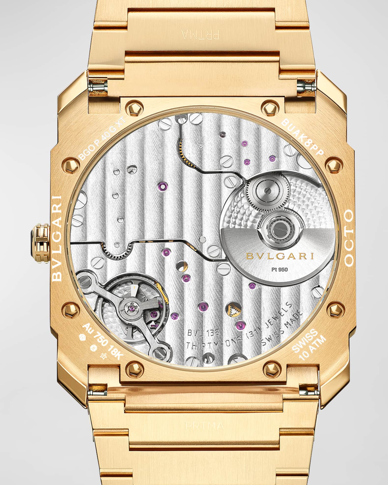 BVLGARI 40mm Octo Finissimo Automatic 18K Yellow Gold Watch with Blue ...