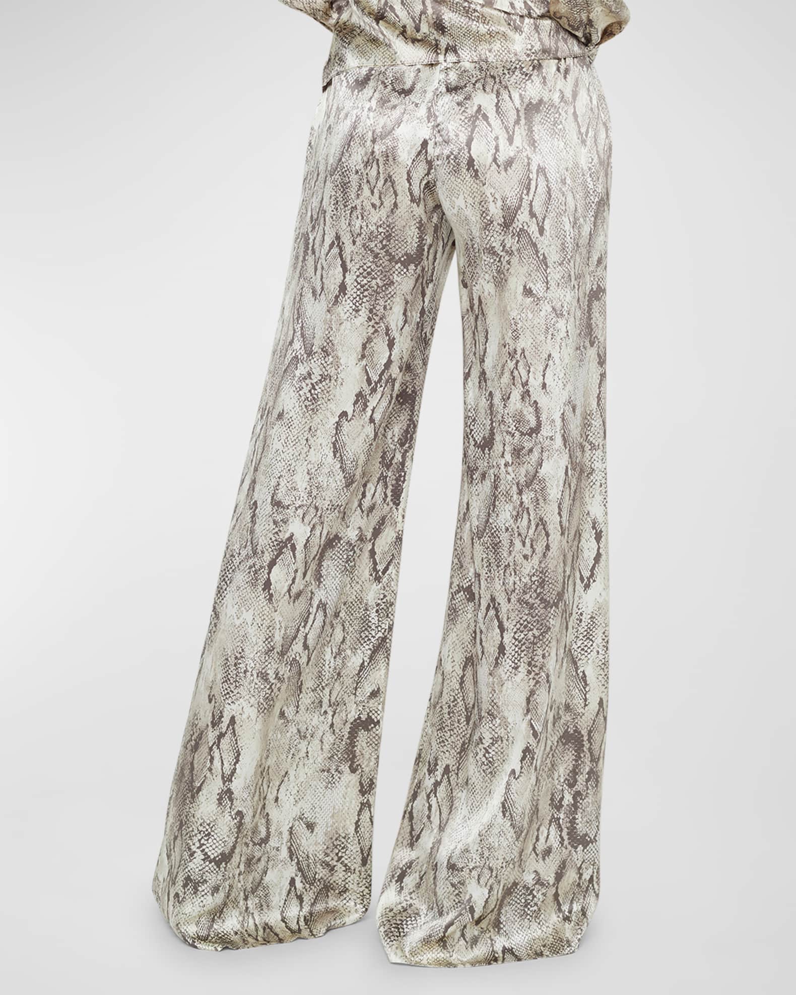 L'Agence Snake Pilar Wide-Leg Pants | Neiman Marcus