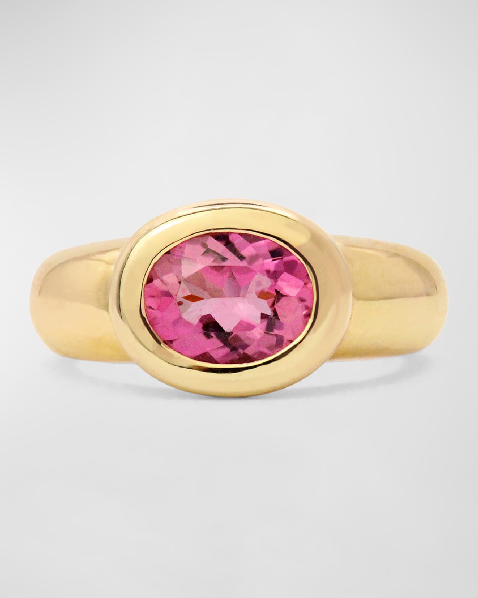 Stevie Wren 18K Yellow Gold Oval Gemstone Gumball Gypsy Ring | Neiman ...