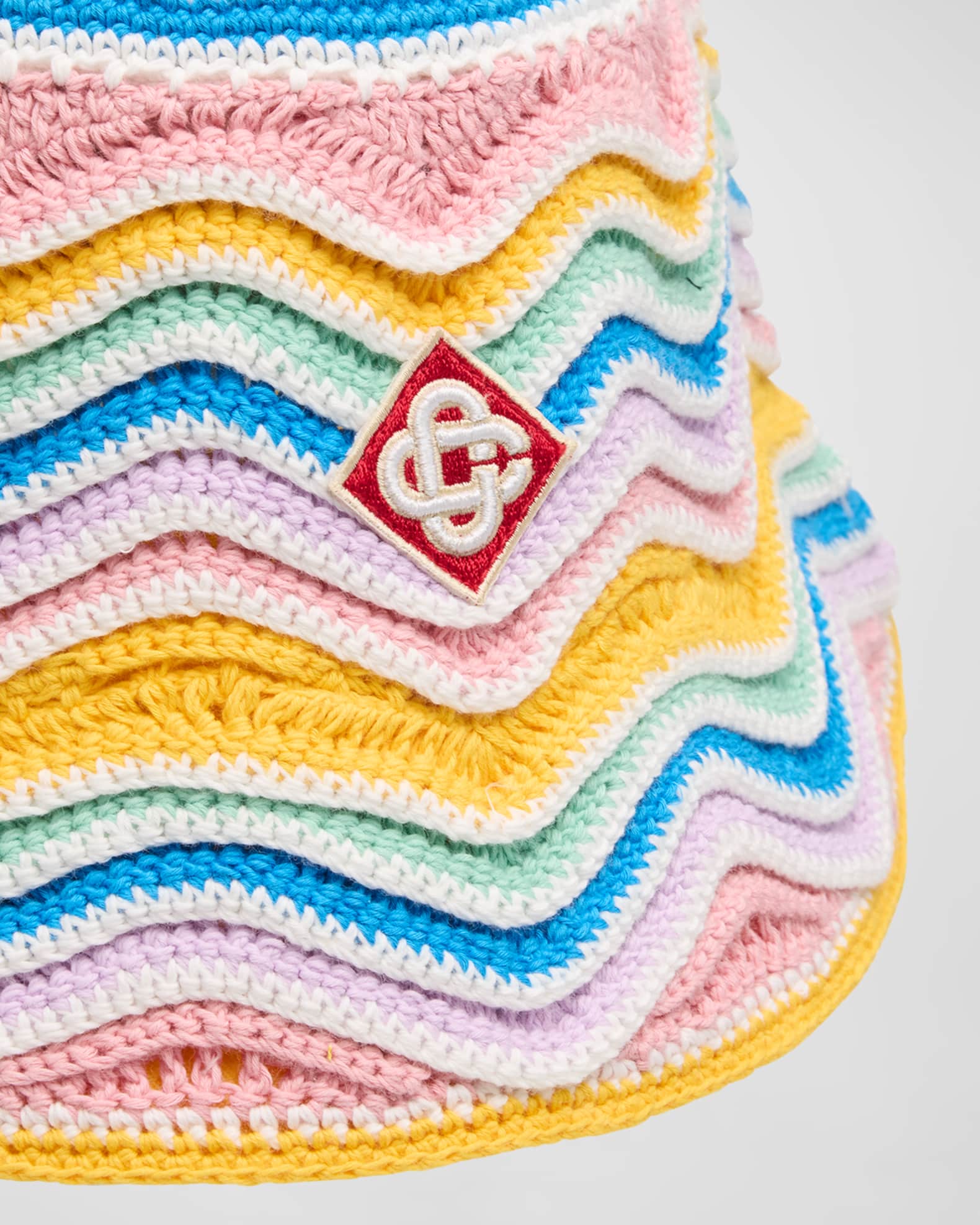 CASABLANCA Men's Zig Zag Crochet Bucket Hat | Neiman Marcus